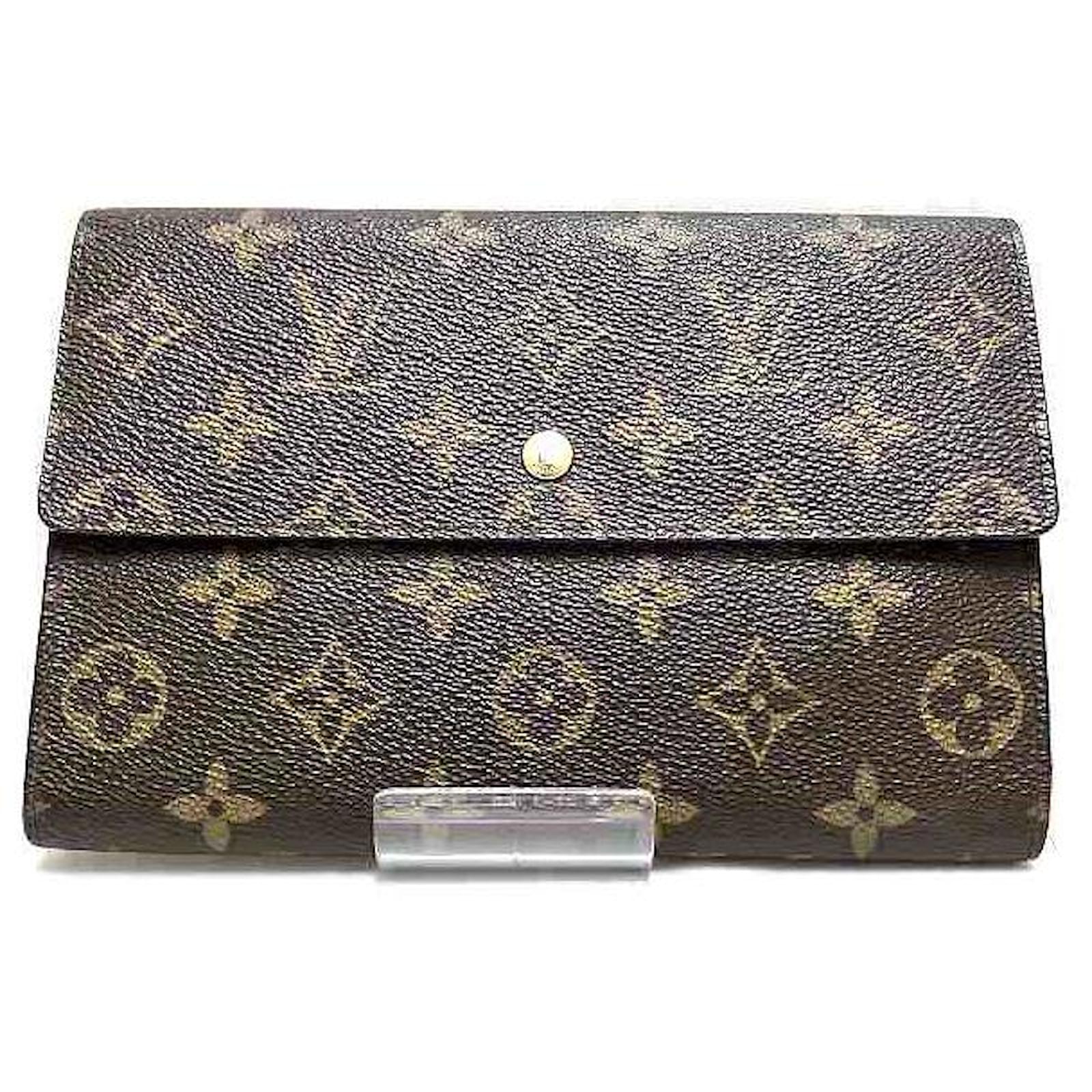 Louis Vuitton Pochette Passport Monogram Long Wallet Brown Cloth ref ...