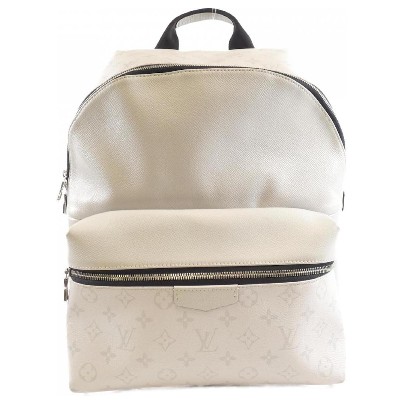 Louis Vuitton Taiga Lama Discovery Backpack White Leather Cloth ref ...