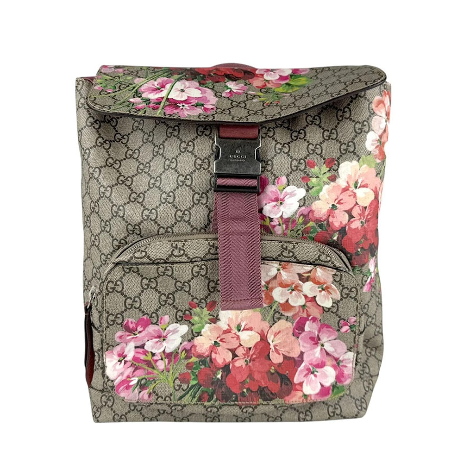 Gucci GG Blooms Backpack Brown Pink Cloth ref.2415904 - Joli Closet