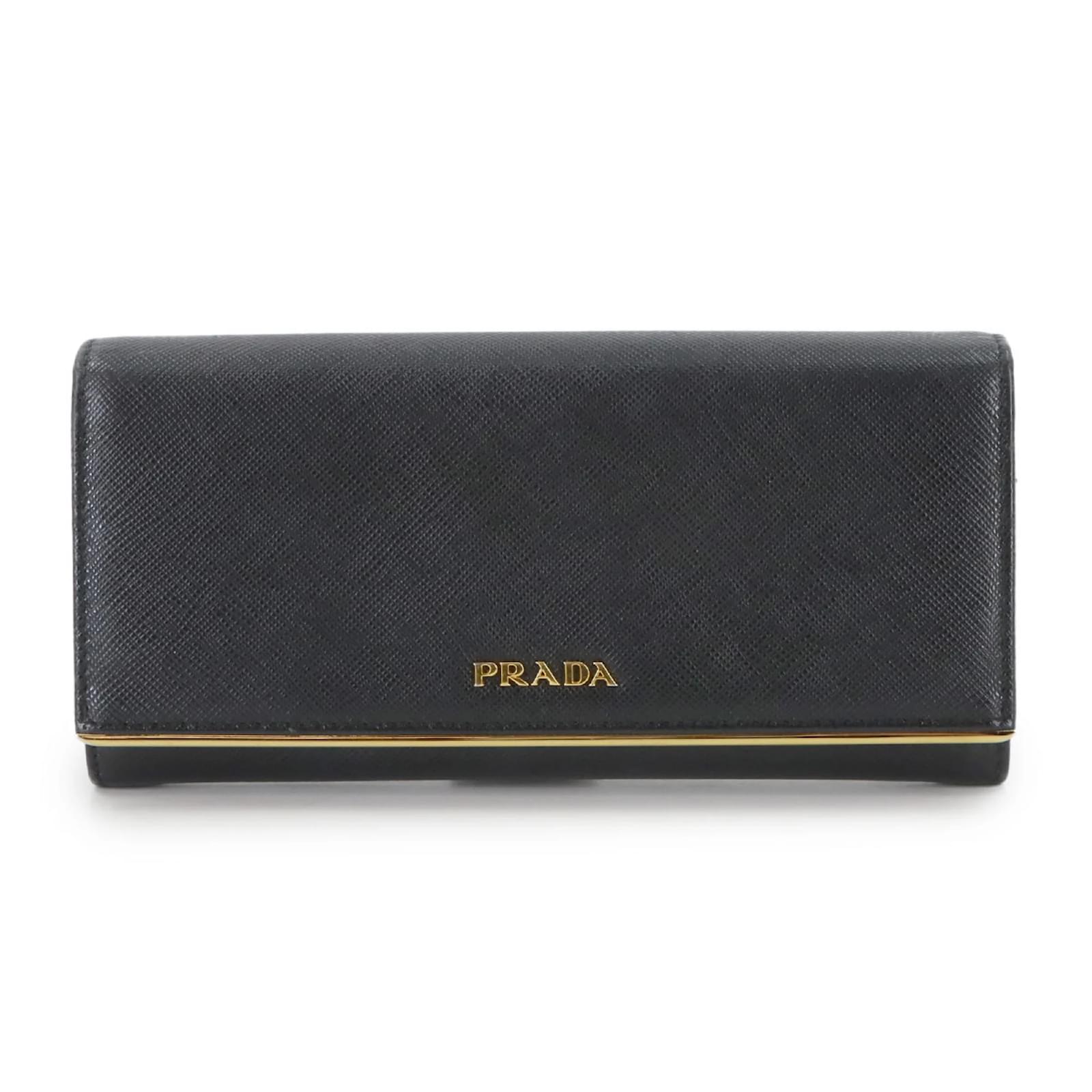 Prada Saffiano Leather Bifold Long Wallet Black ref.2422679 - Joli Closet