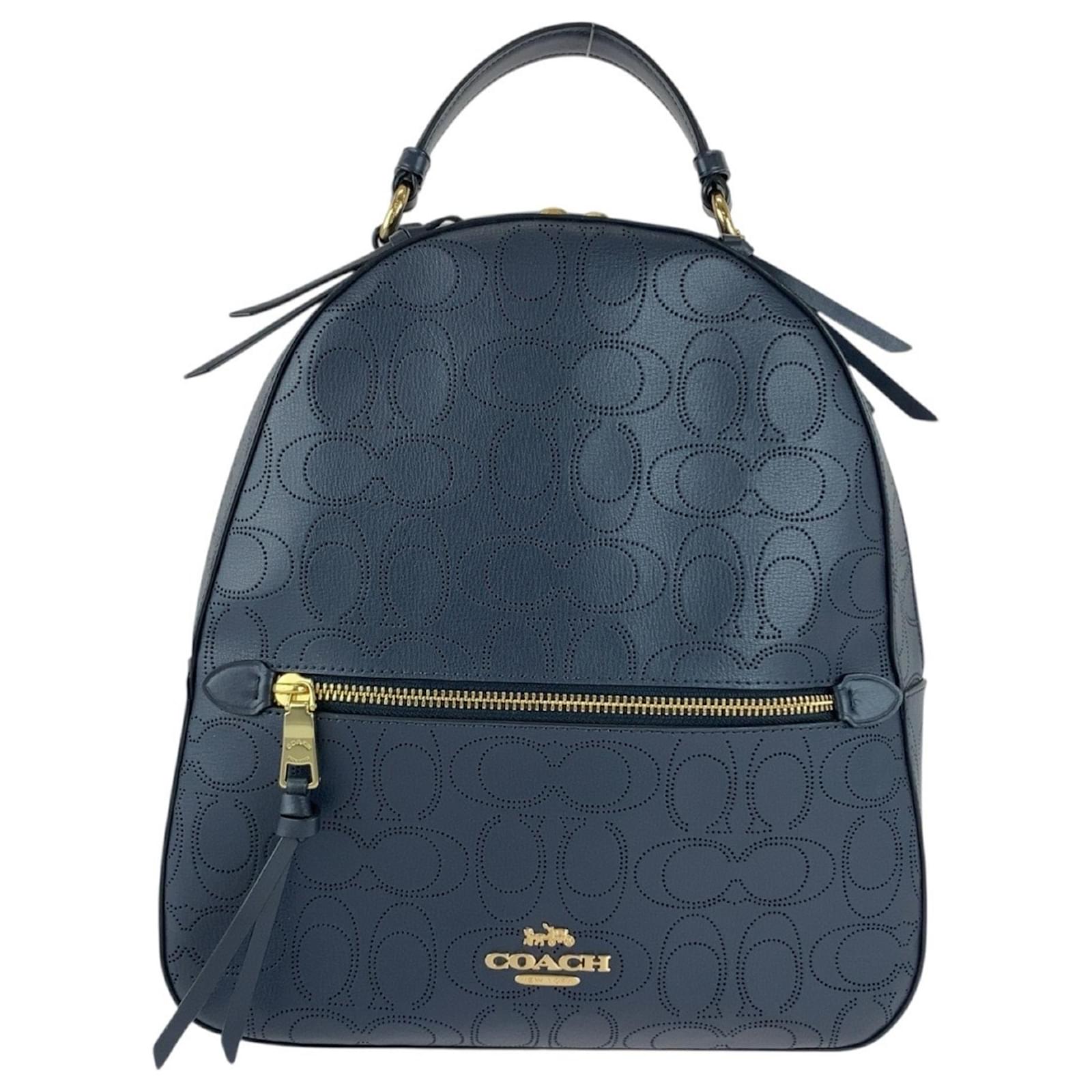 COACH Signature Navy Leather Backpack (Sold) - Joli Closet