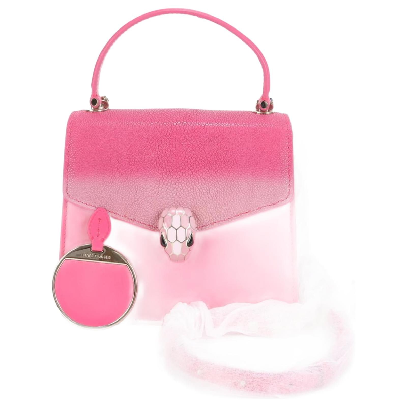Bulgari Bvlgari Serpenti Forever Stingray Leather Shoulder Bag Pink ref ...