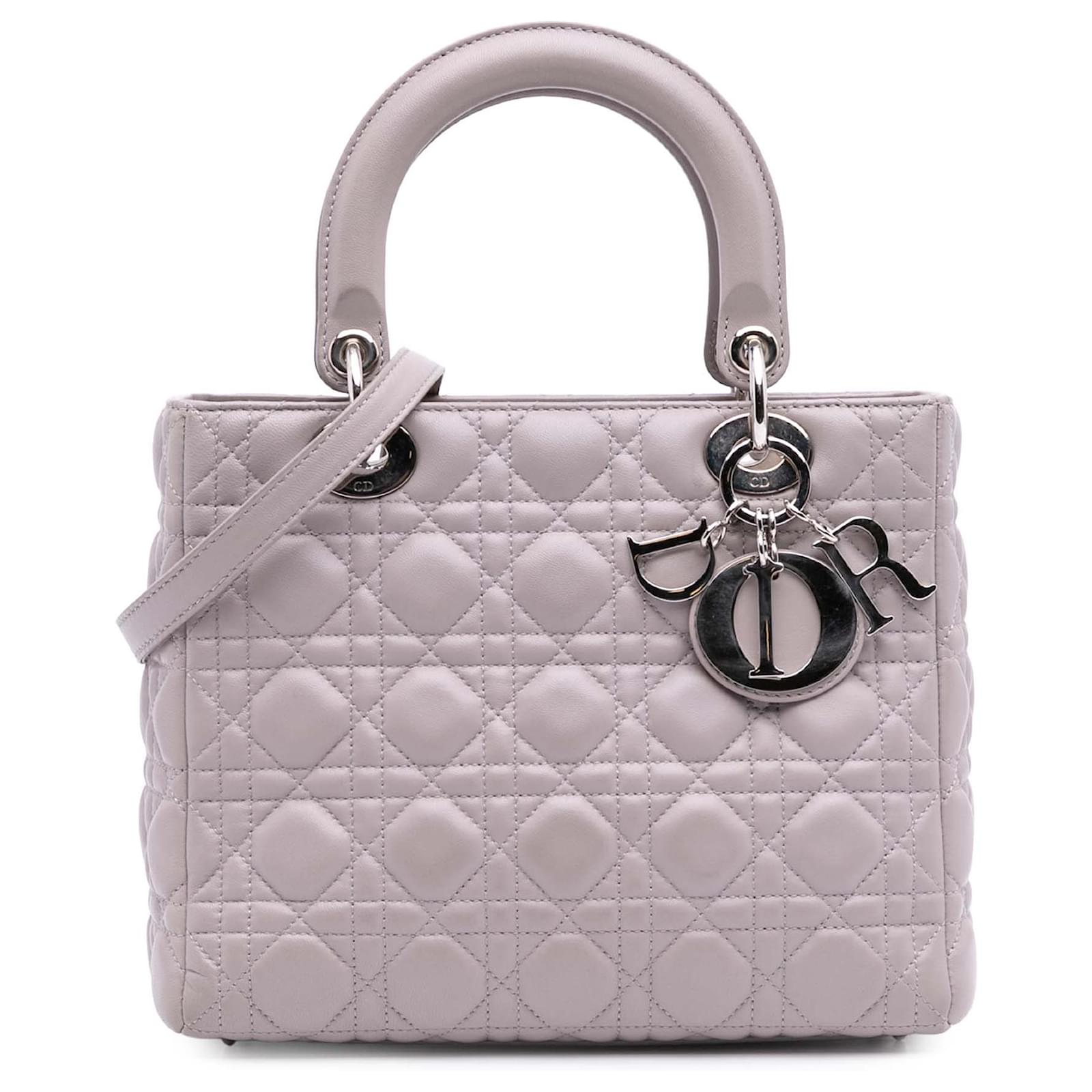 Dior Purple Medium Lambskin Cannage Lady Dior Leather ref.2429534 ...