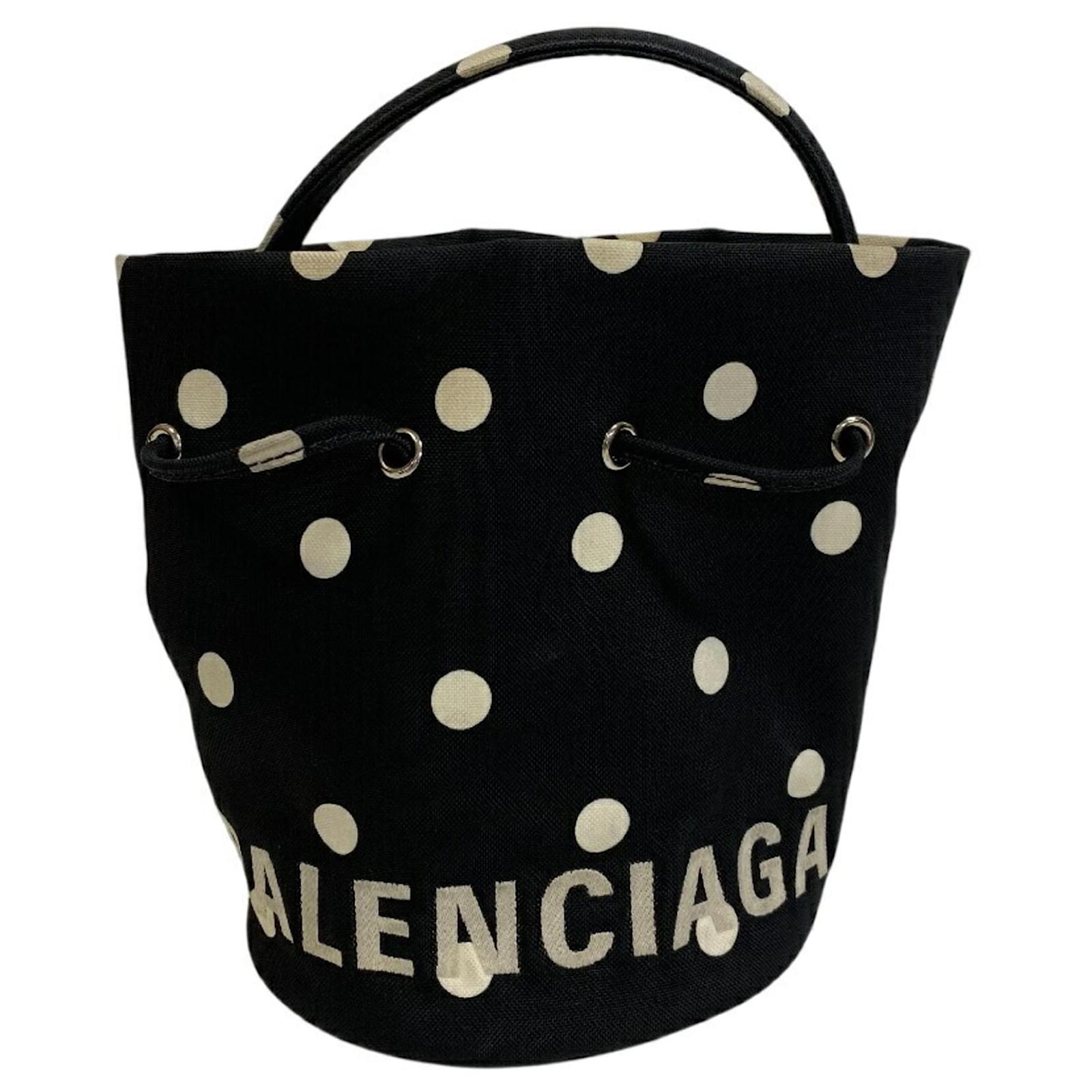 Everyday Balenciaga Wheel XS Drawstring Bucket Shoulder Bag Black Cloth ...