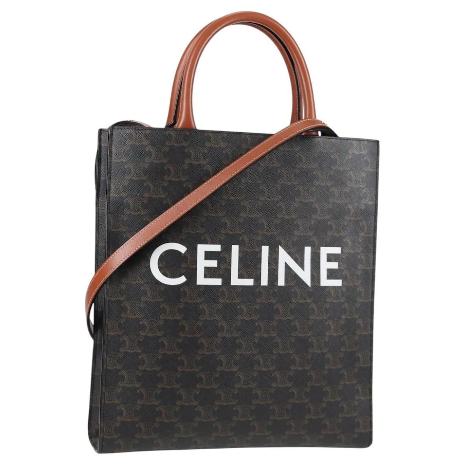 Céline CELINE Triomphe Canvas Vertical Cabas Small Bag PVC 2way Black ...