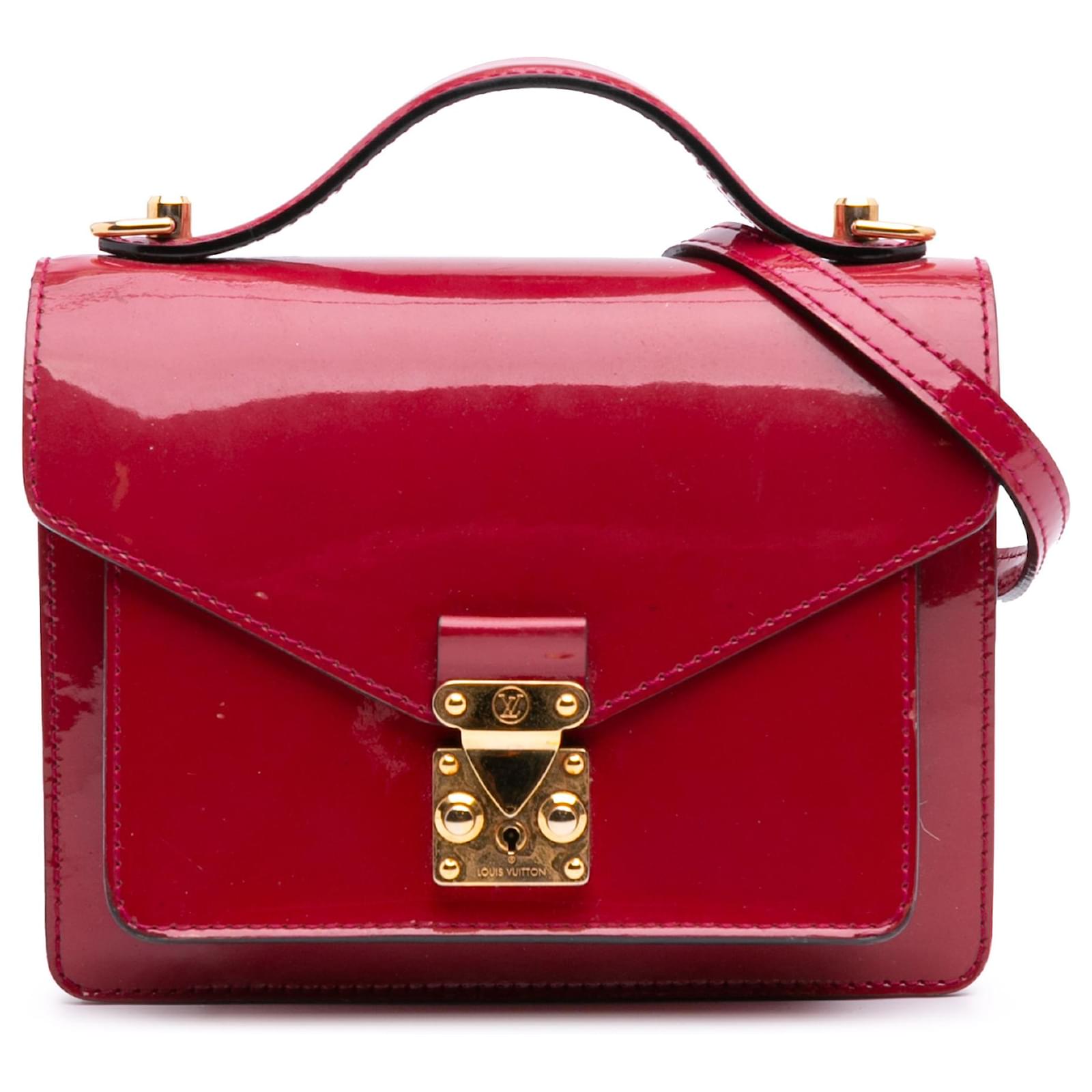 Louis Vuitton Red Monogram Vernis Monceau BB Leather Patent leather ref ...