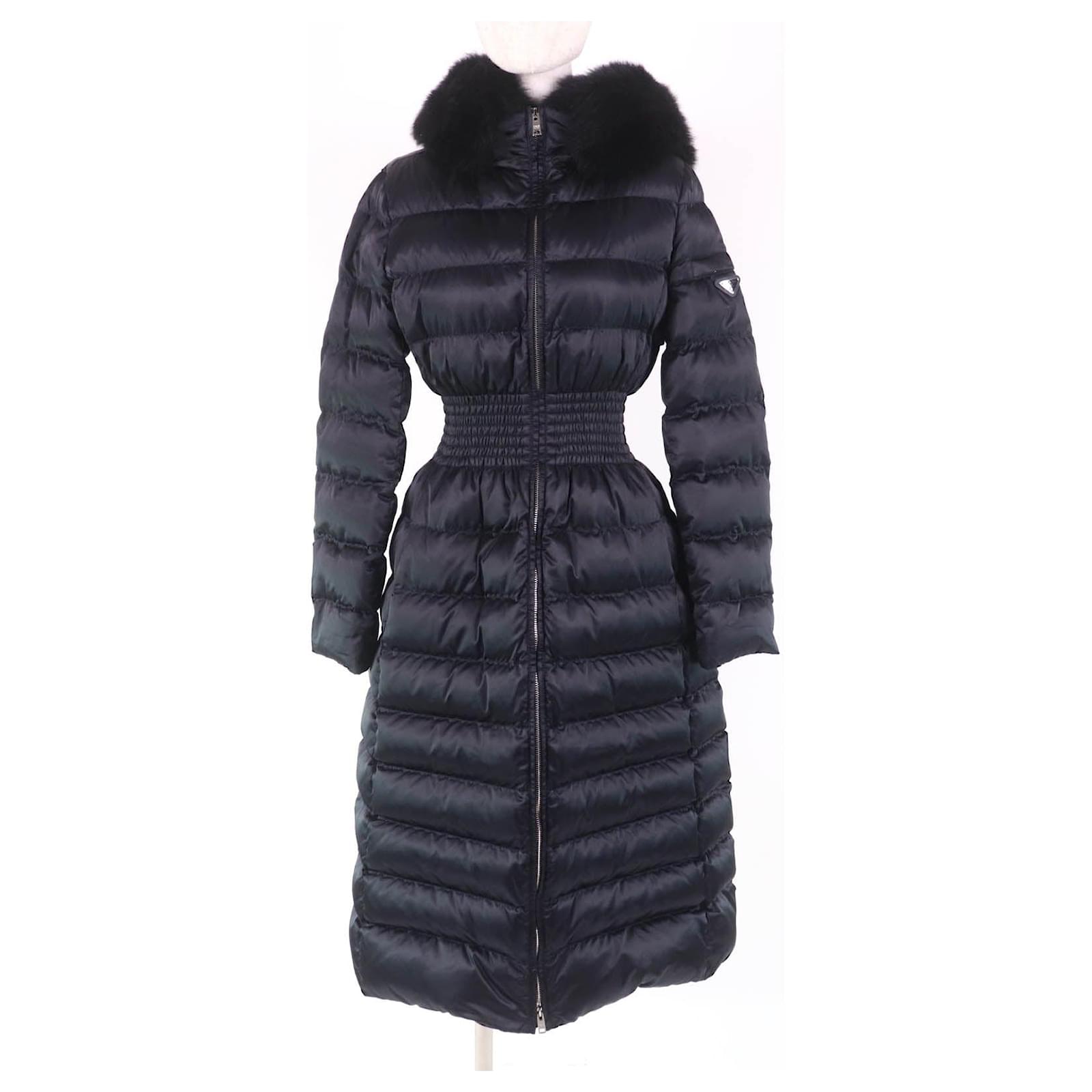Prada Down Coat Sheep Fur Coat Blue Navy blue ref.2384809 - Joli Closet