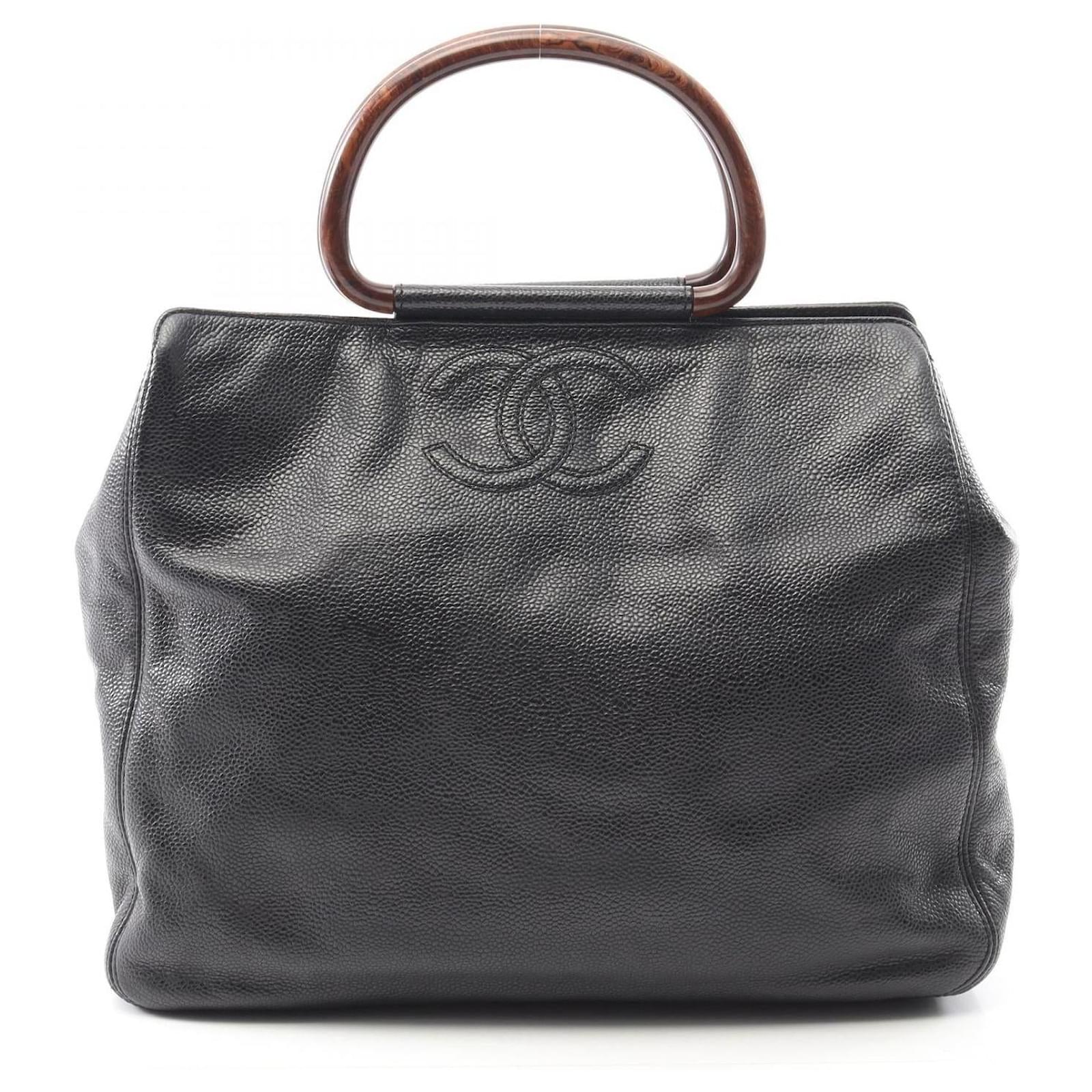Chanel Coco Mark Handtasche aus Kalbsleder Schwarz Kalbähnliches Kalb ...