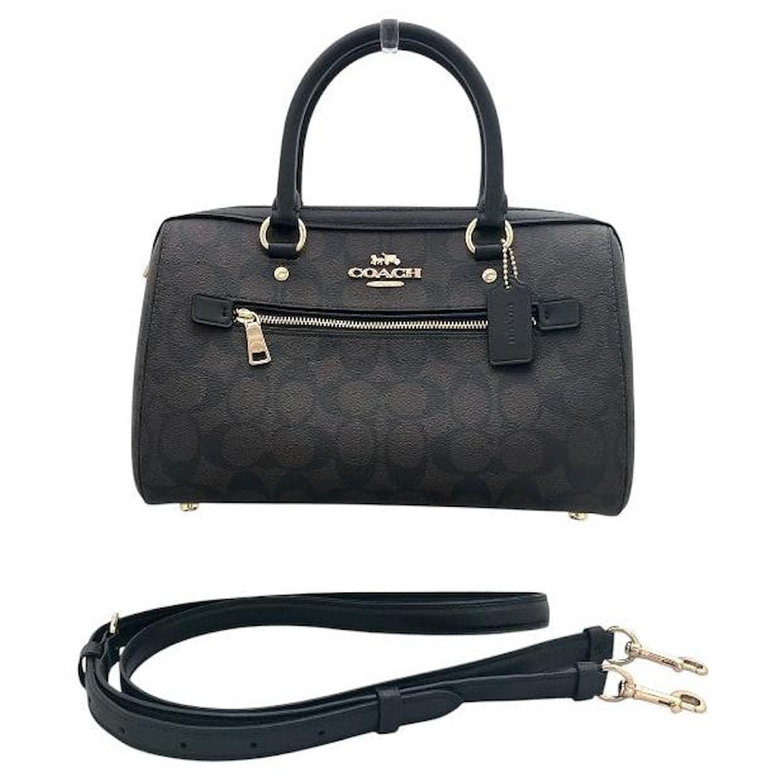 Coach Signature PVC 2way Bag Brown Dark brown Cloth Plastic ref.2434897 ...