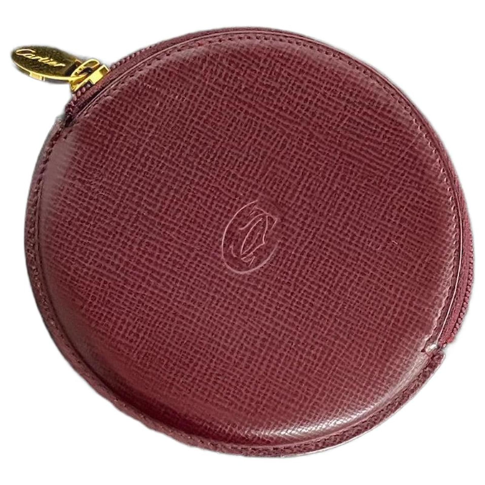 Cartier Must Line Leather Coin Case Brown Dark red ref.2436510 - Joli ...