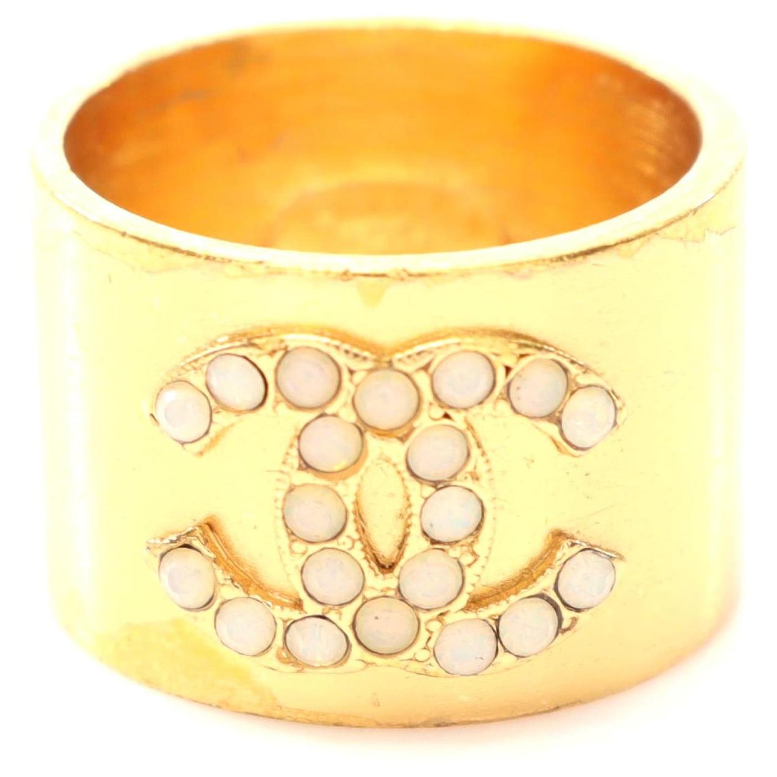 Chanel Coco Mark Ring Gold Jewelry Golden Metallic Metal ref.2443174 ...