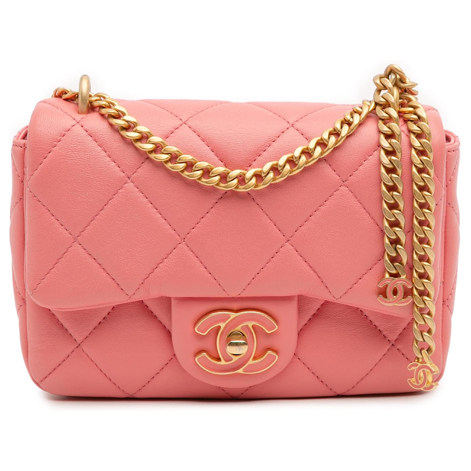 Chanel Pink Mini Lambskin Pending CC Flap Leather ref.2444357 - Joli Closet
