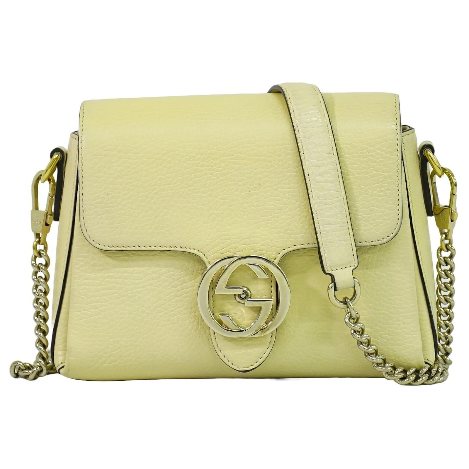 Gucci Interlocking Top Handle Bag Leather Small Cream ref.2445714 ...