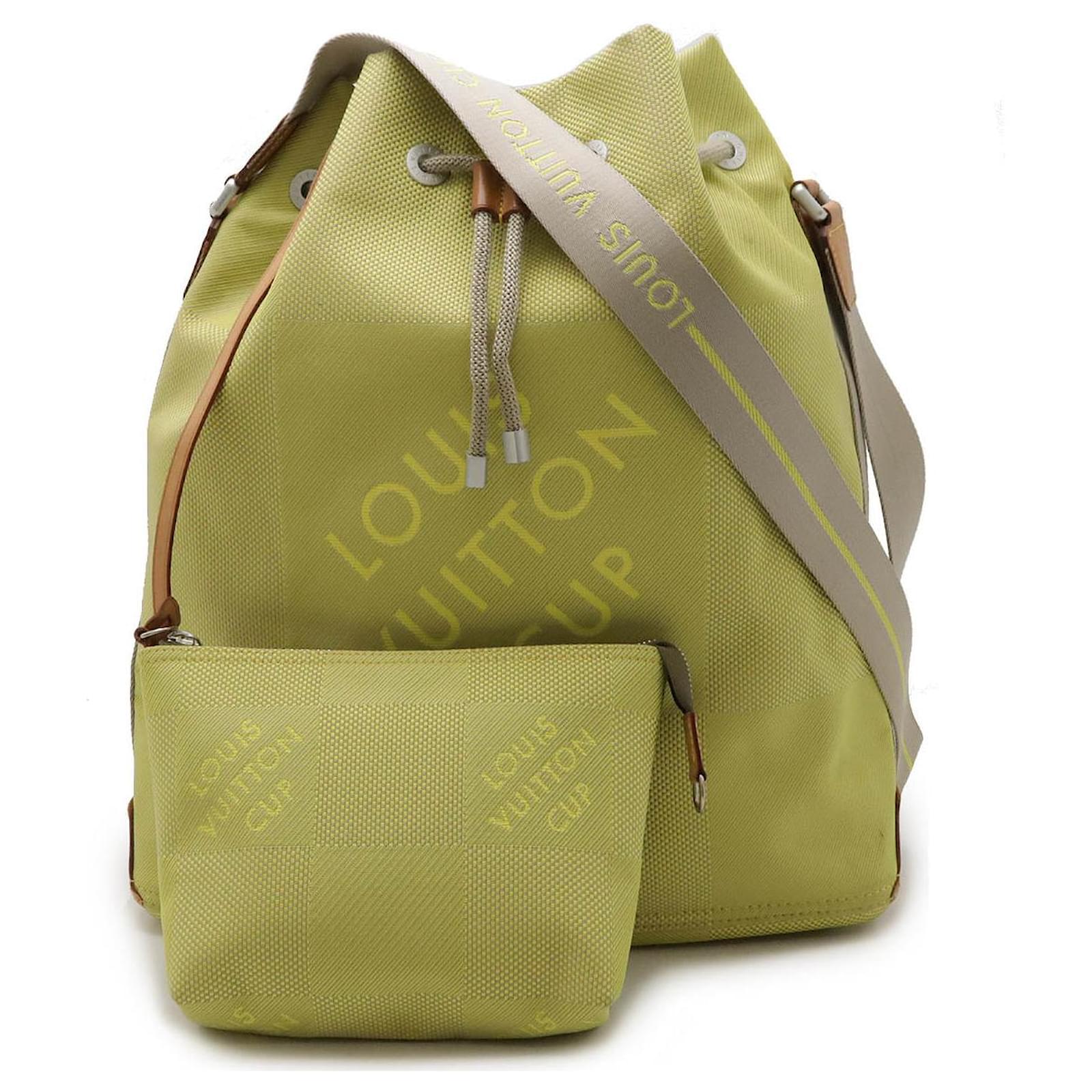 Louis Vuitton Damier Geant LV Cup Drawstring Shoulder Bag Yellow Cloth ...
