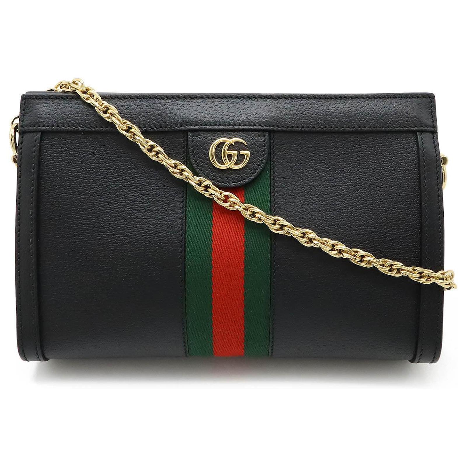 Gucci Ophidia Small Leather Shoulder Bag Black Pony-style calfskin ref ...