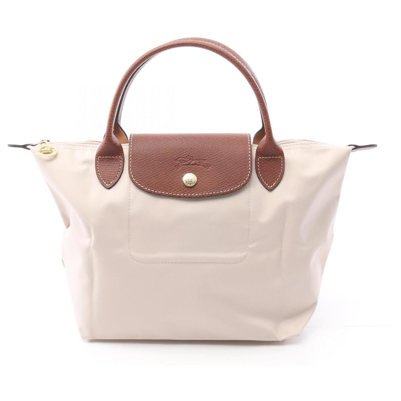 Longchamp Le Pliage Nylon Leather Tote Bag Brown Beige ref.2449577 ...