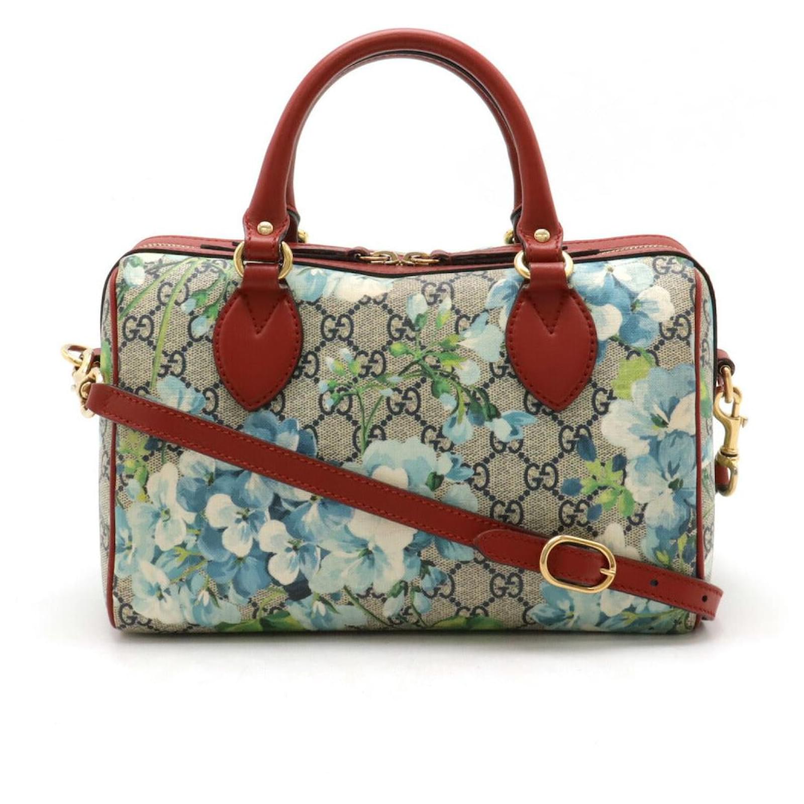 Gucci GG Blooms Supreme Mini Boston Bag Brown Beige Cloth ref.2450175 ...
