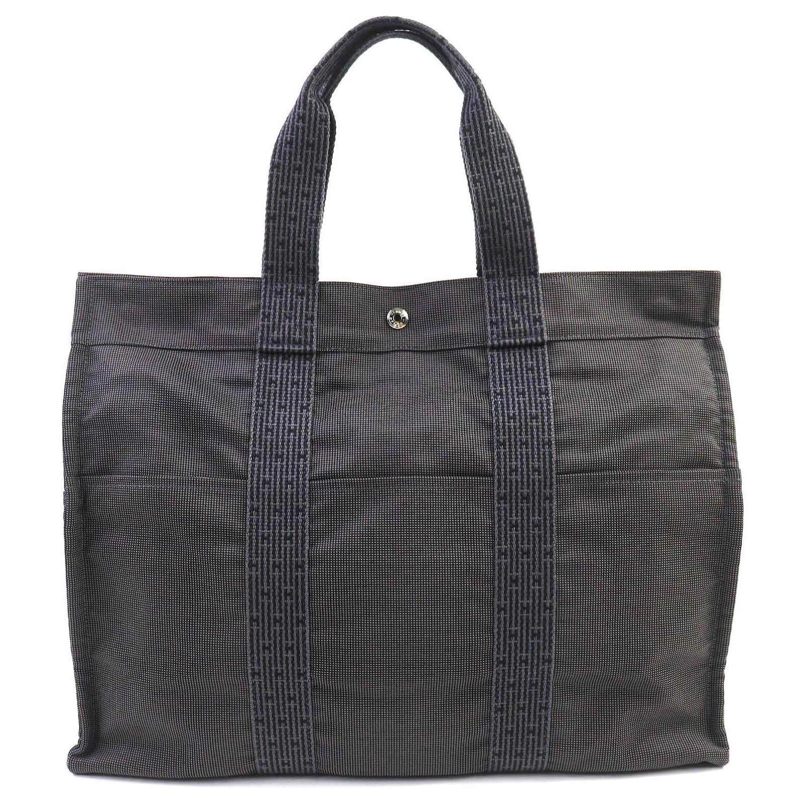 Hermès Hermes Her Line Canvas Tote Bag Grey Cloth ref.2450490 - Joli Closet
