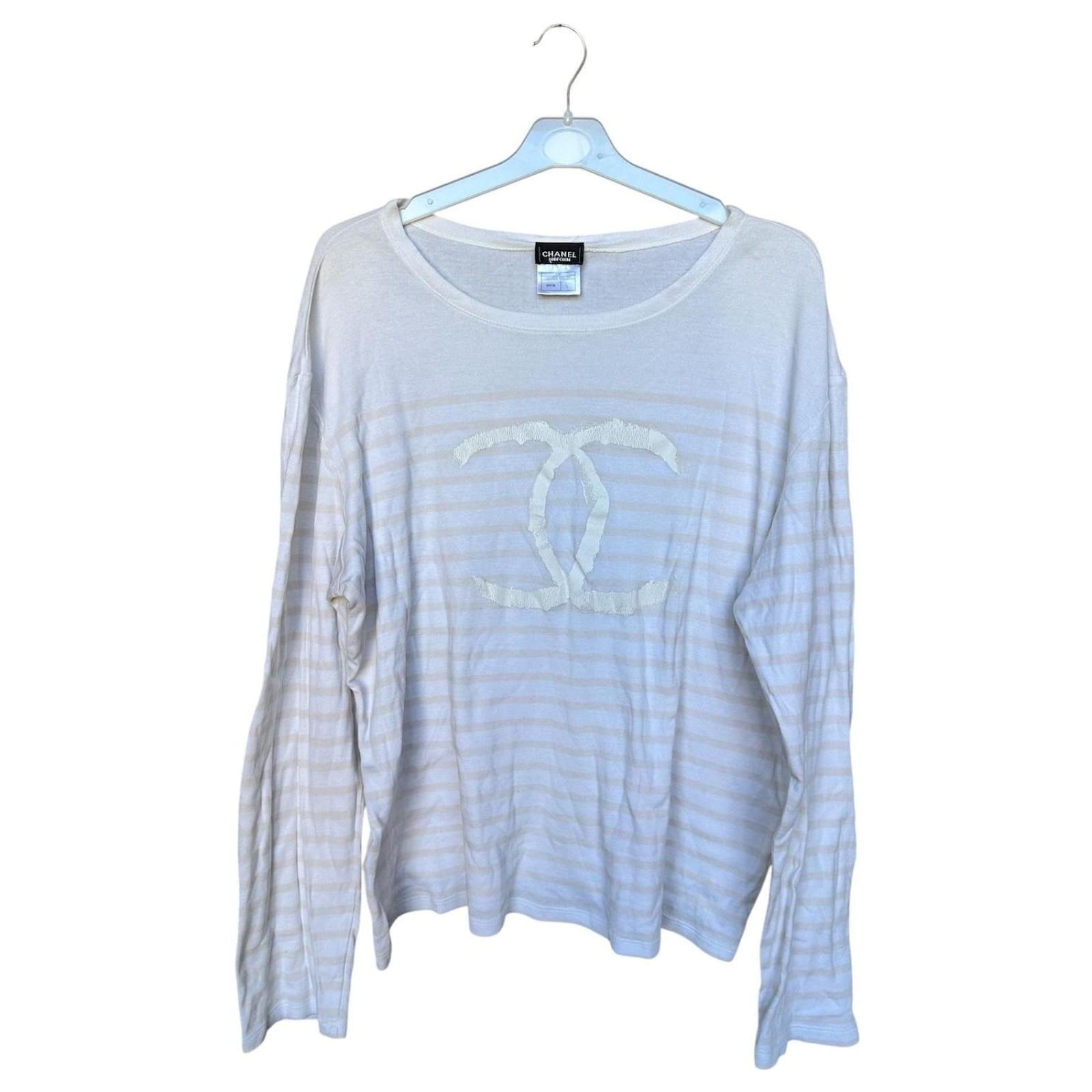 Chanel Tops White Beige Cotton ref.2451645 - Joli Closet