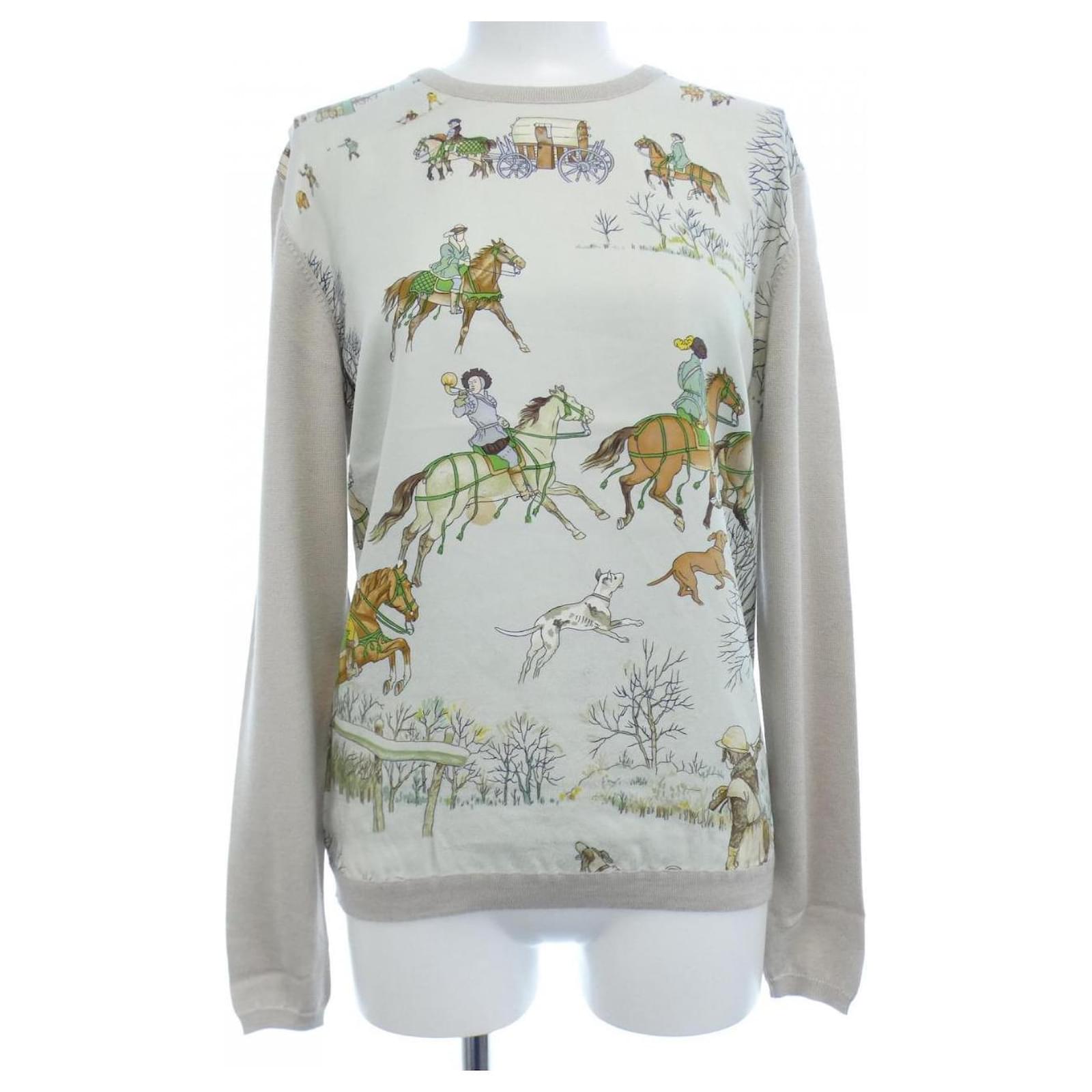 Hermès Hermes Twill Reine Silk Cashmere Knit Beige ref.2454201 - Joli ...