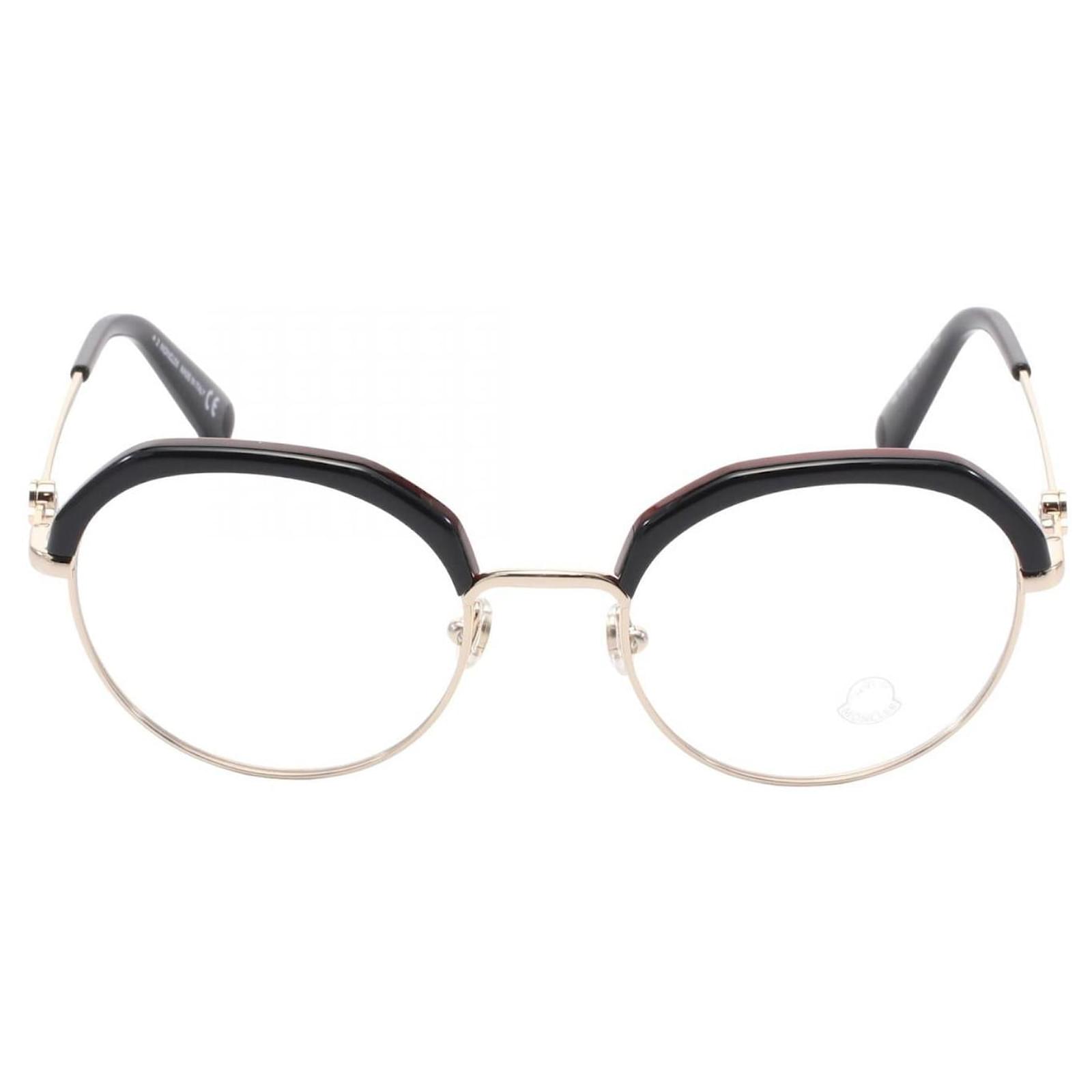 Moncler Eyeglasses Black Golden Dark red Metal Plastic ref.2455284 ...