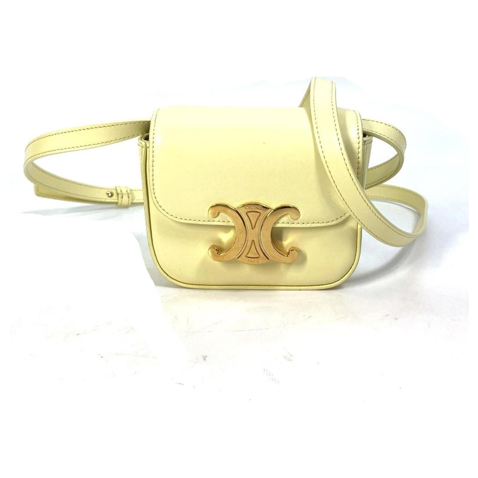 Céline Celine Mini Triomphe Micro Bag Yellow Leather ref.2456405 - Joli ...