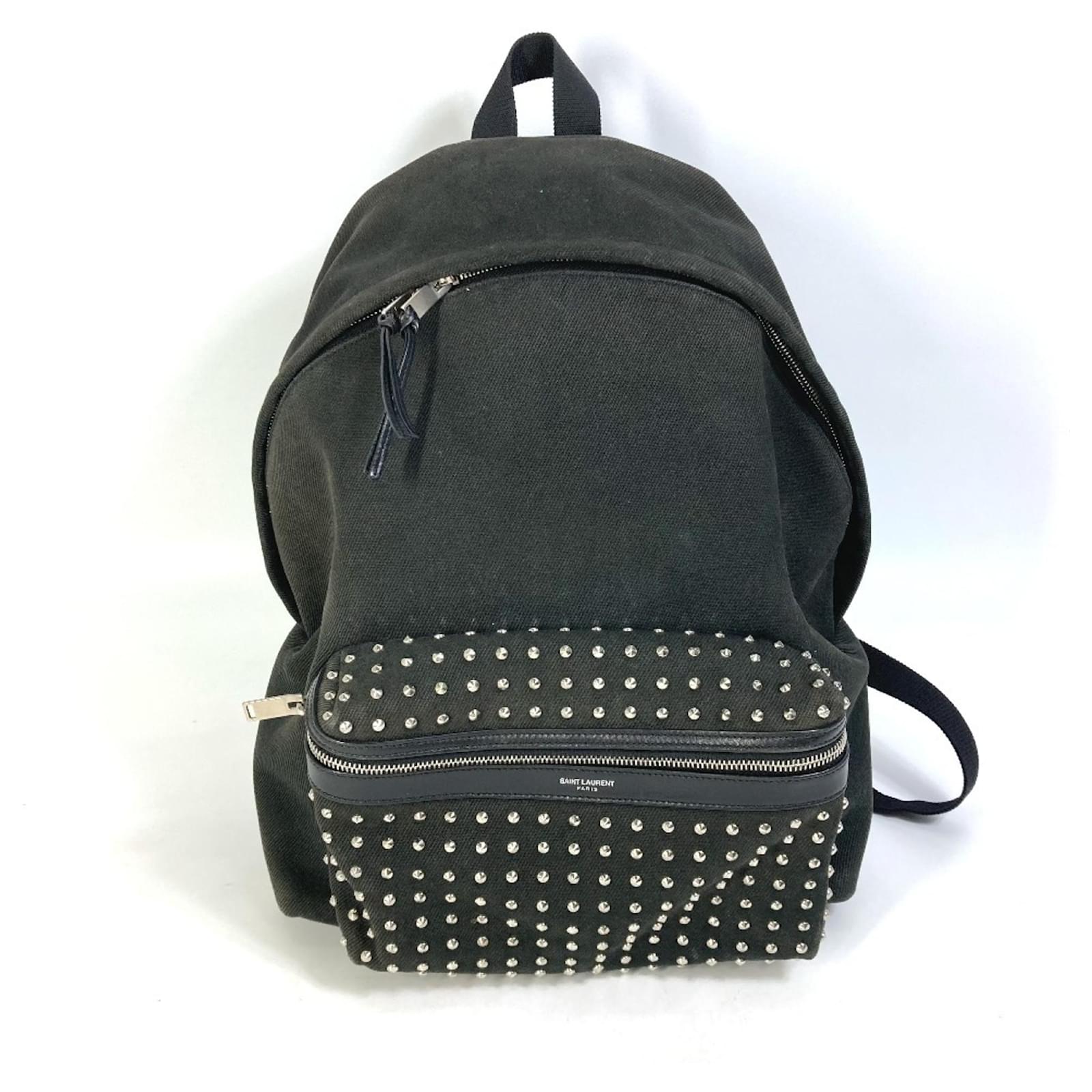 Yves Saint Laurent Studded Canvas Backpack Black Cloth ref.2457555 ...