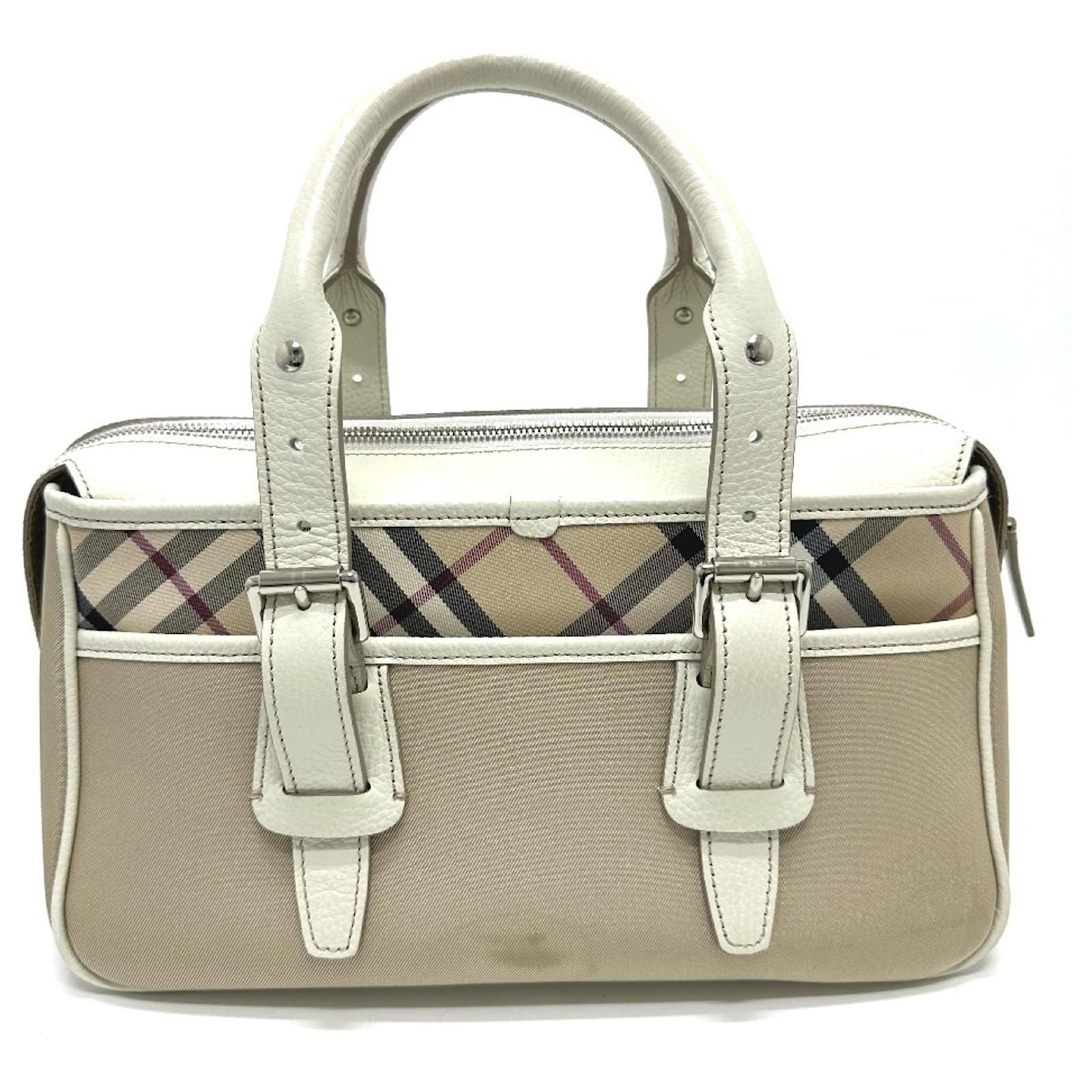 Burberry Check Mini Boston Bag Beige Nylon ref.2459065 - Joli Closet