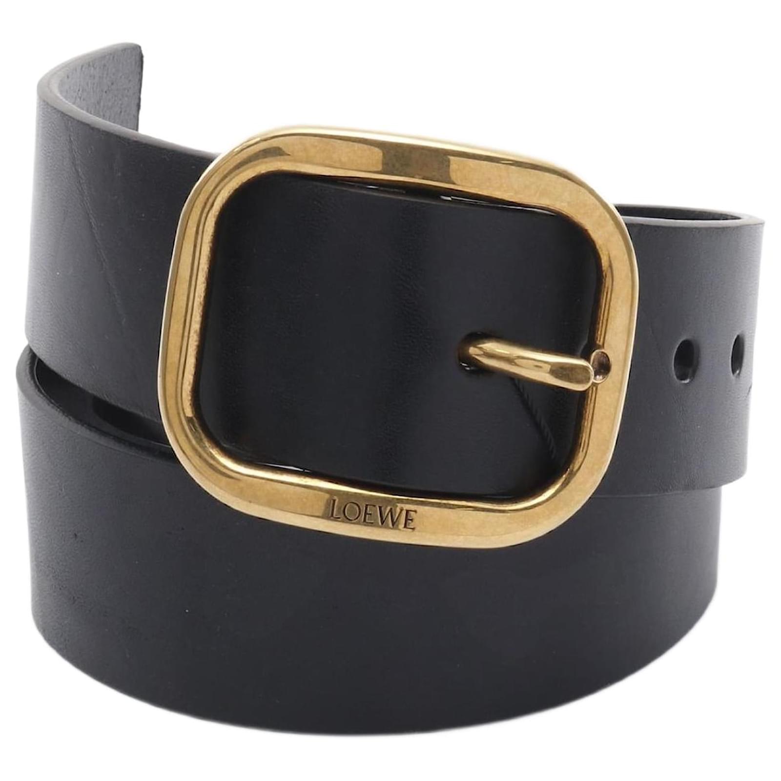 Loewe Round Soft Belt Leather Belt Black ref.2460720 - Joli Closet