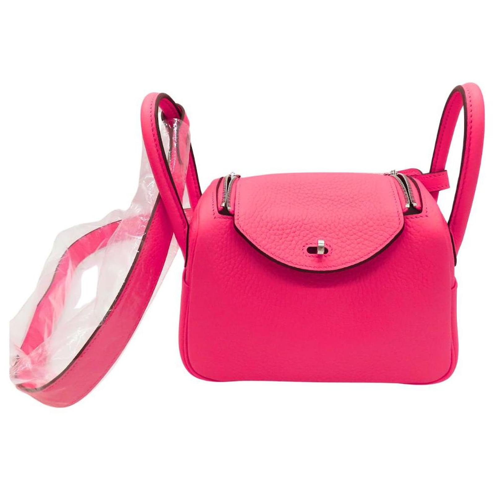 Hermès Hermes Lindy Mini Taurillon Clemence Shoulder Bag Pink Leather ...