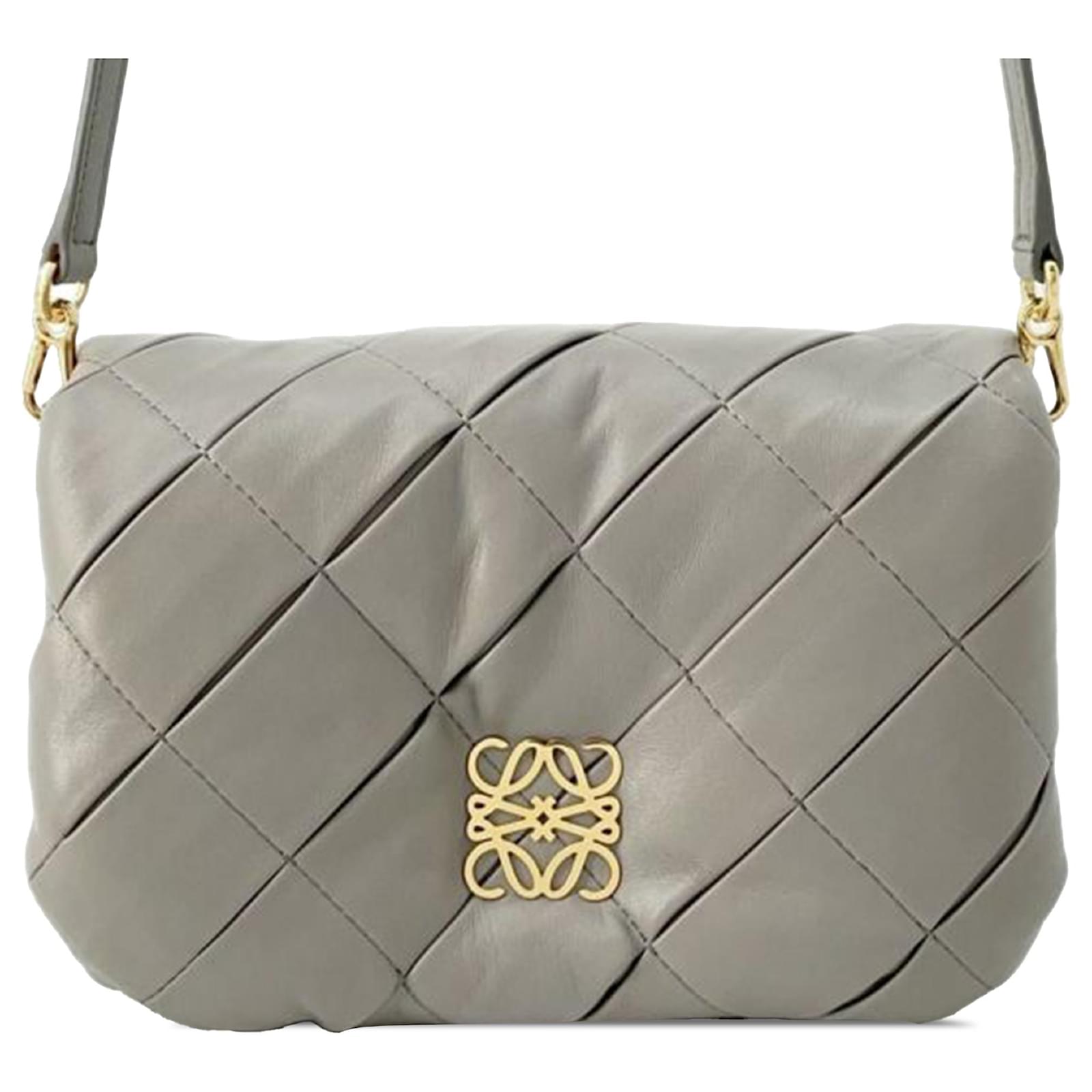 LOEWE Gray Quilted Lambskin Goya Puffer Bag (Sold) - Joli Closet