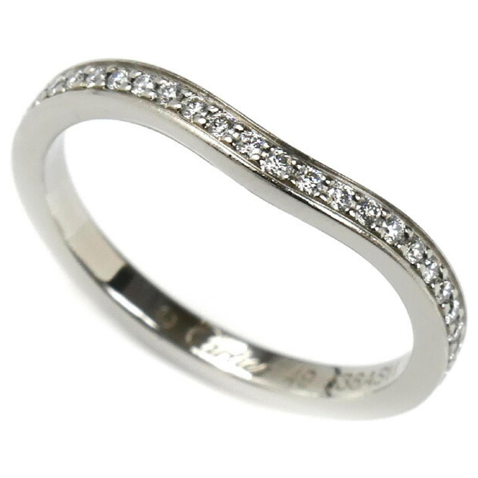 Cartier Platinum Ballerina Curve Half Eternity Diamond Ring ref.2464342 ...