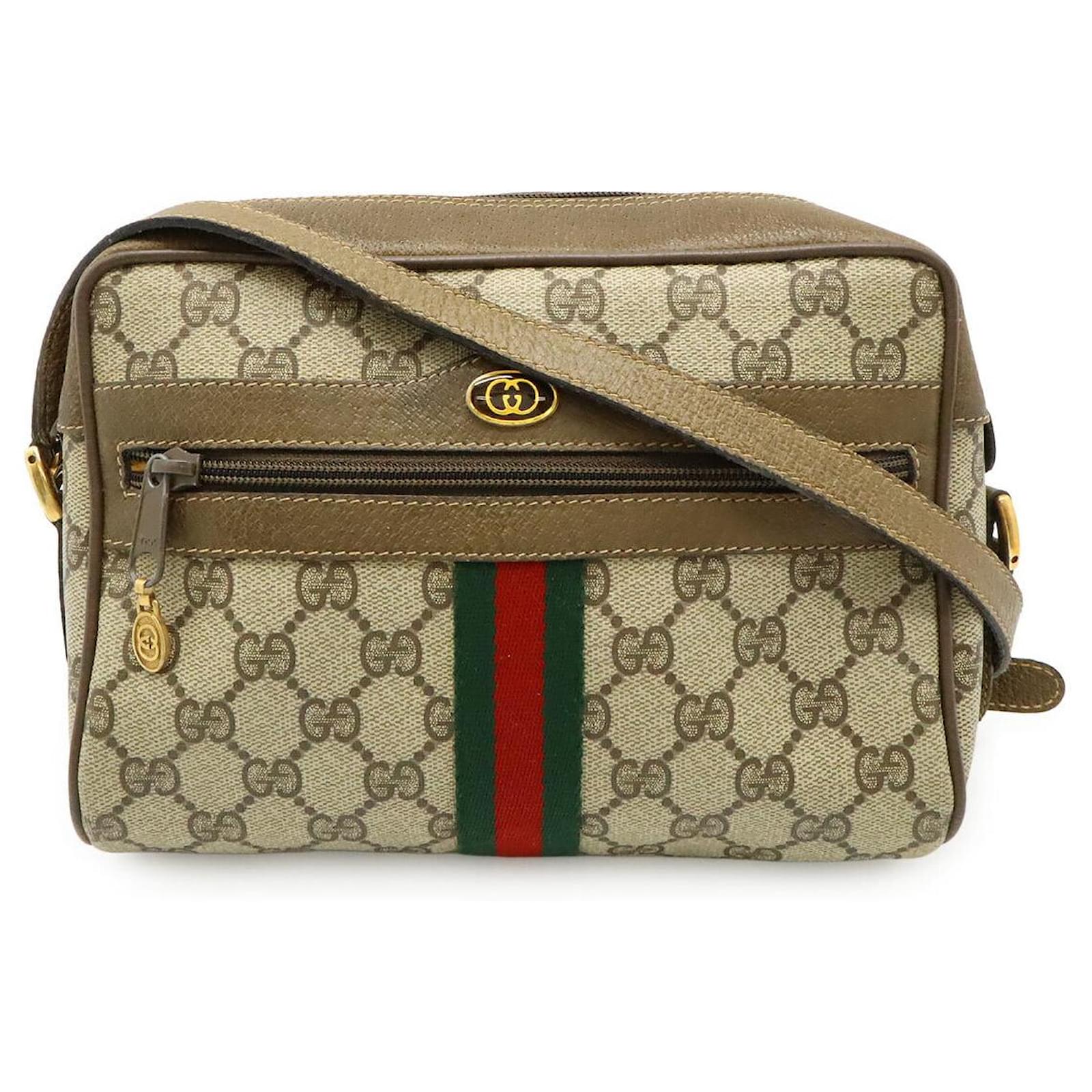 Gucci Old Gucci Sherry Line Shoulder Bag Brown Beige Cloth ref.2465410 ...