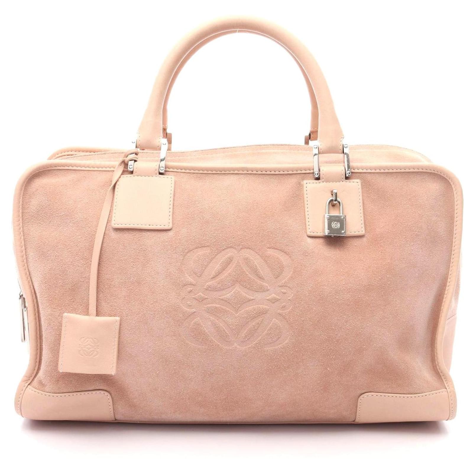 Loewe Suede Leather Amazona 36 Handbag Pink ref.2466178 - Joli Closet