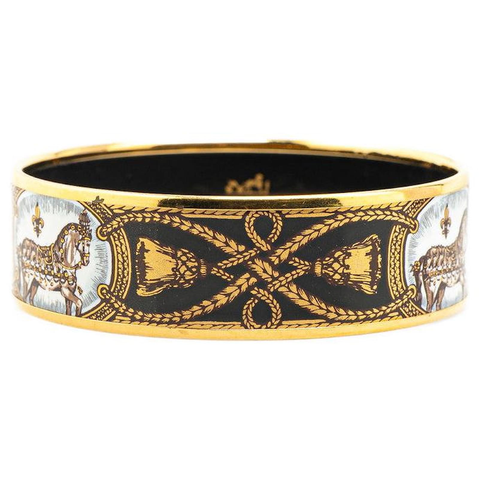 Hermès Hermes Email GM Horse Bracelet Black Metal ref.2466347 - Joli Closet