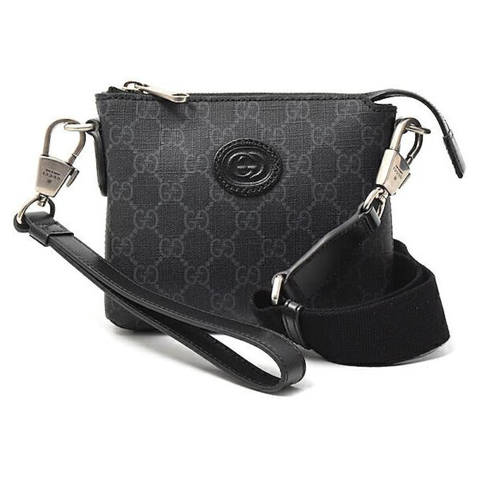 Gucci GG Supreme Interlocking G Shoulder Bag Black Cloth ref.2466373 ...