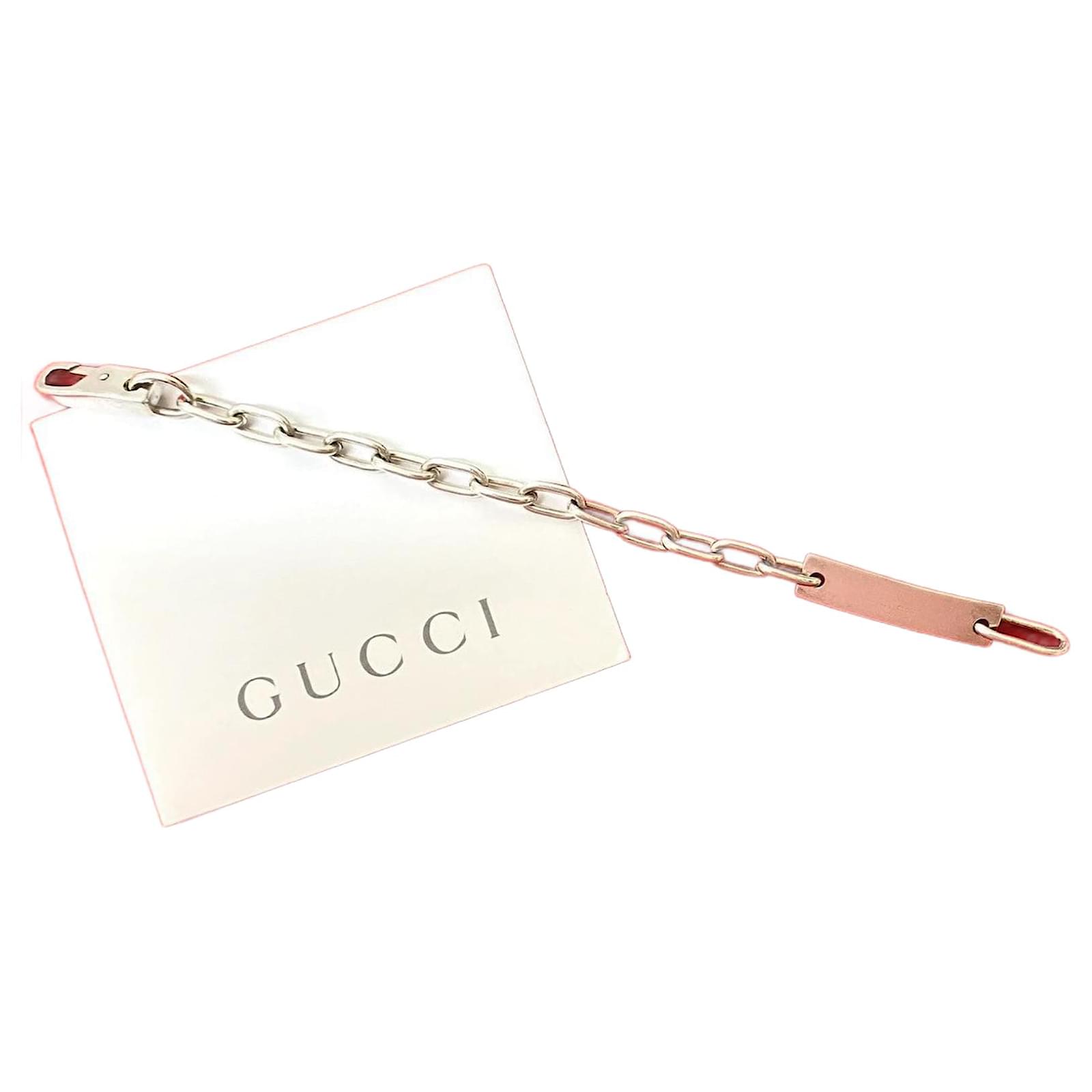 Gucci Logo ID Plate Silver 925 Bracelet Silvery Metallic Metal ref ...