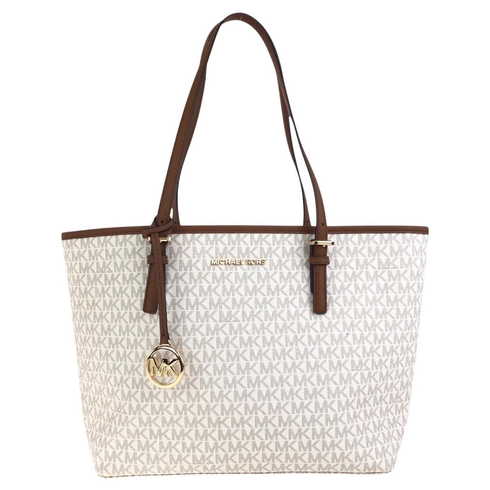 Michael Kors PVC Tote Shoulder Bag Brown Cloth ref.2467223 - Joli Closet