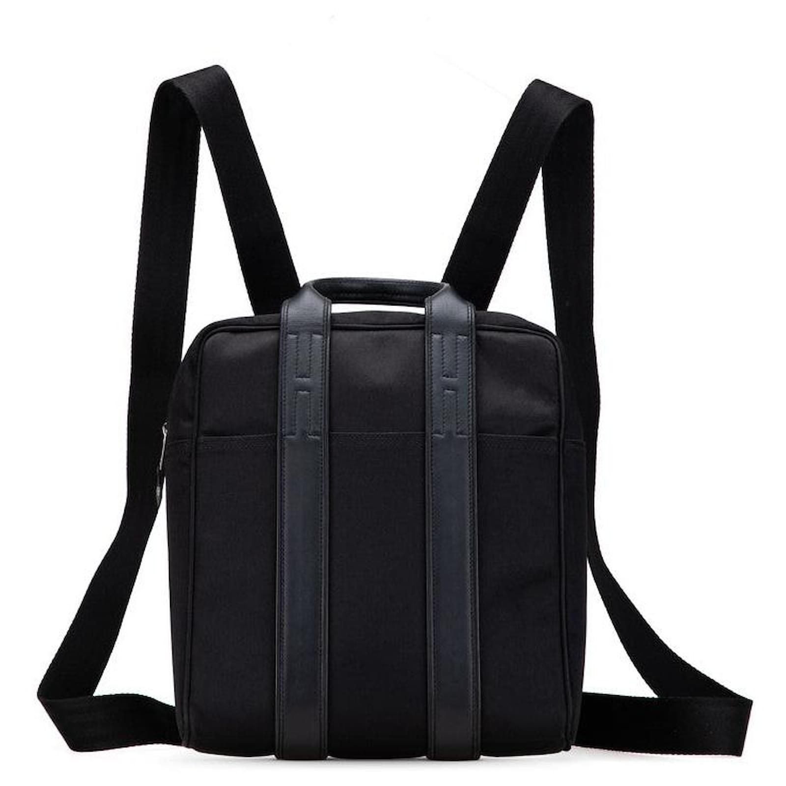 Hermès Hermes Acapulco Toile Chevron Backpack Black Cotton ref.2467572 ...