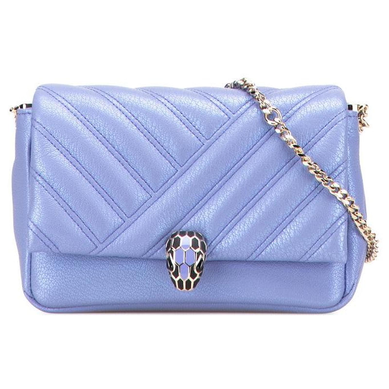 Bulgari BVLGARI Serpenti Leather Shoulder Bag Purple ref.2467602 - Joli ...