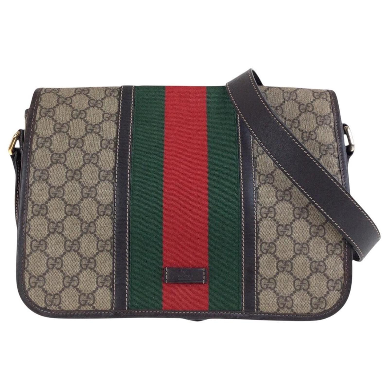 Gucci GG Supreme Canvas Shoulder Bag Brown Beige Cloth ref.2467663 ...