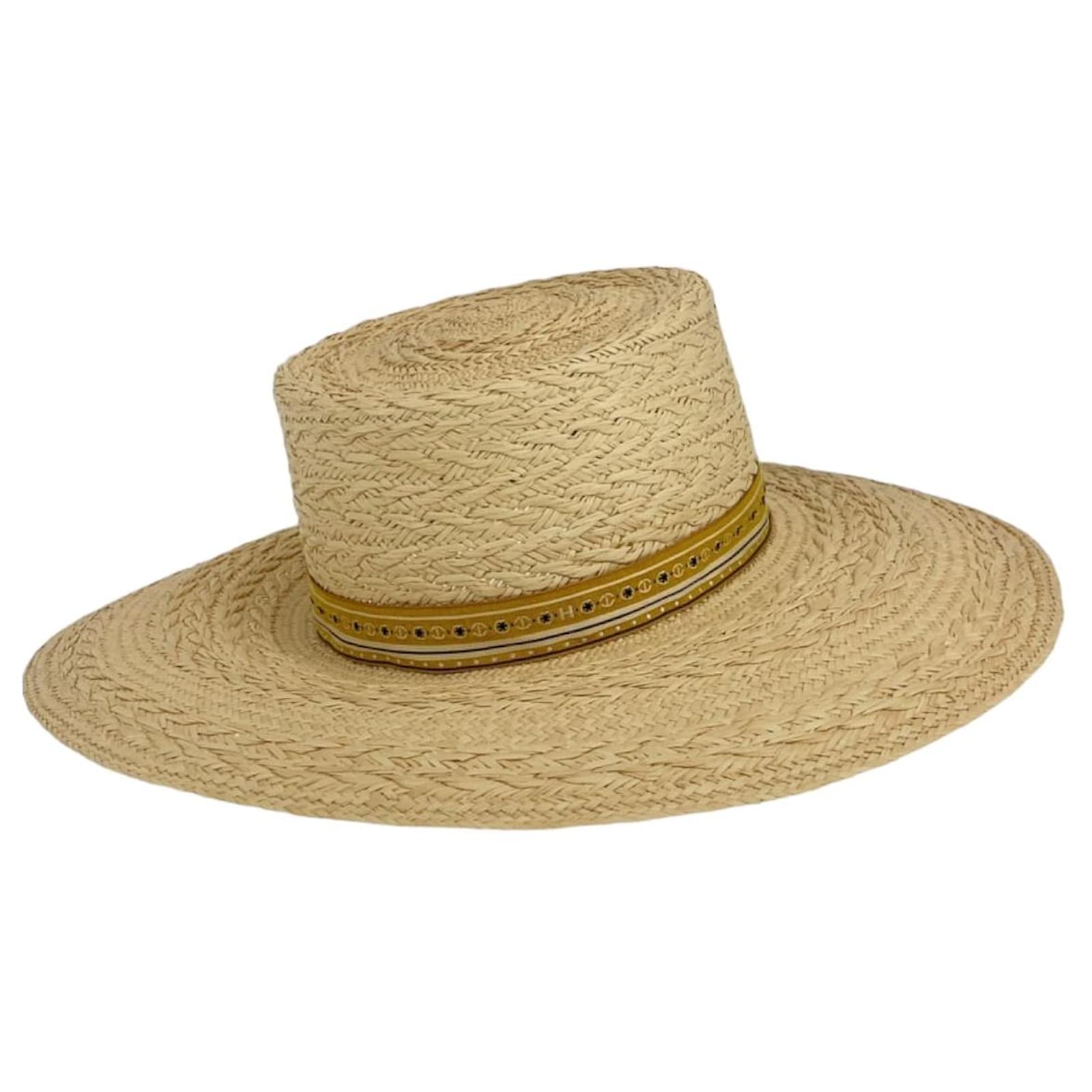 Hermès Hermes Straw/Polyester Andalusia Hat Beige ref.2469610 - Joli Closet