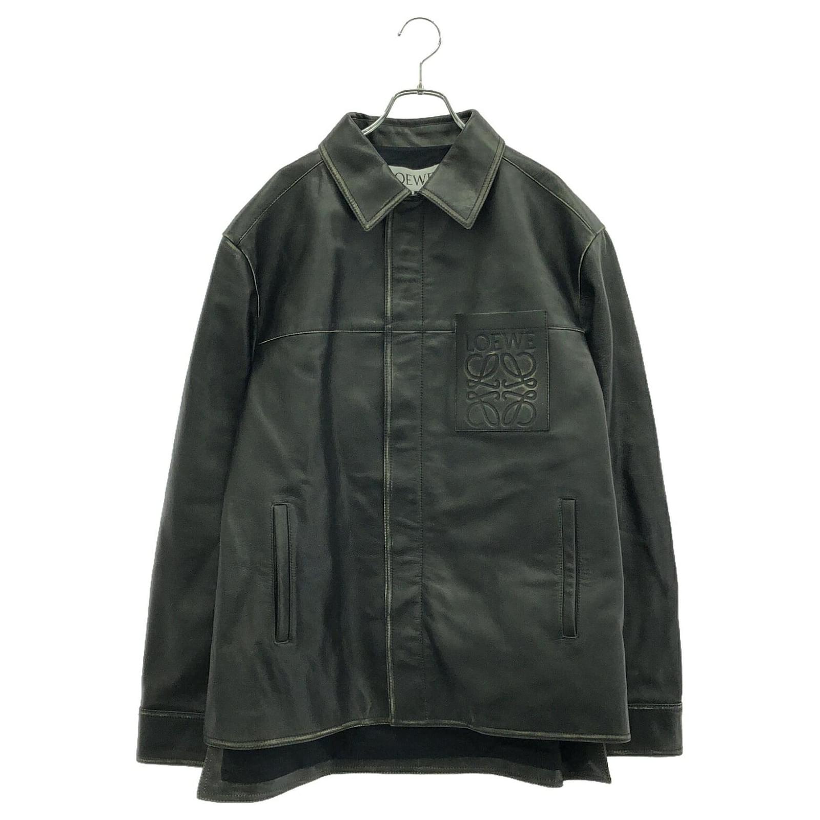 Loewe Overshirt Calf Jacket Brown Leather ref.JC2469699 (Sold) - Joli ...