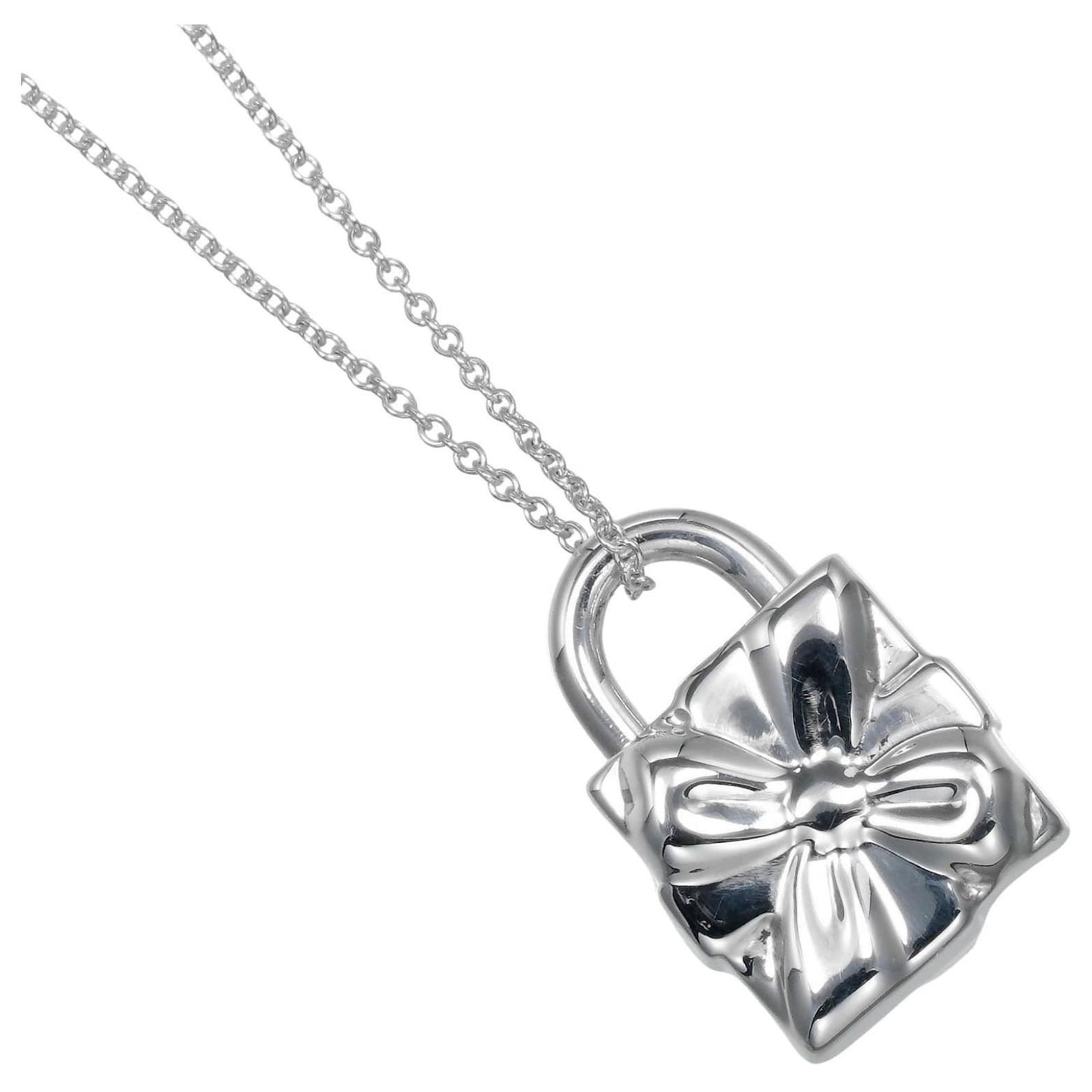 Tiffany & Co Tiffany&Co. Ribbon Box Lock Silver 925 Necklace Silvery ...