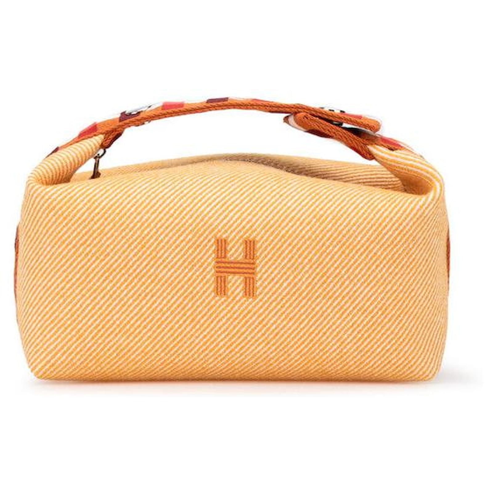 Hermès Hermes Bride-a-Brac Canvas Handbag Brown Orange Cloth ref ...