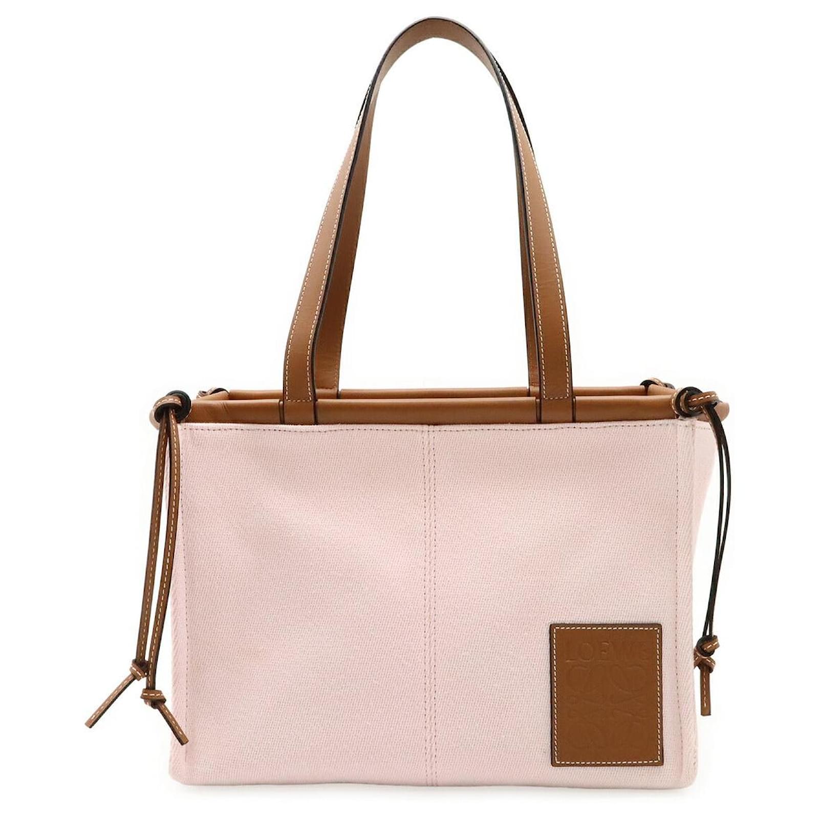Loewe Cushion Tote Canvas Leather Bag Pink Cloth ref.2472947 - Joli Closet