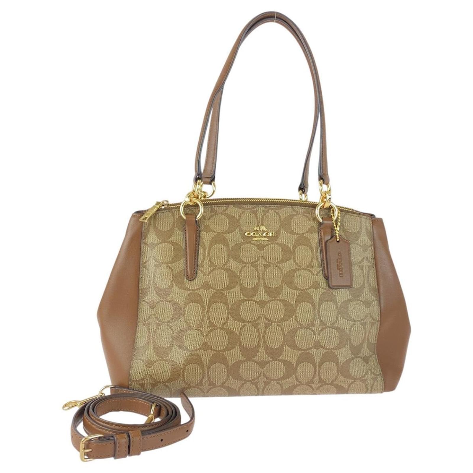 Coach Signature PVC 2way Bag Brown Leather ref.2473397 - Joli Closet