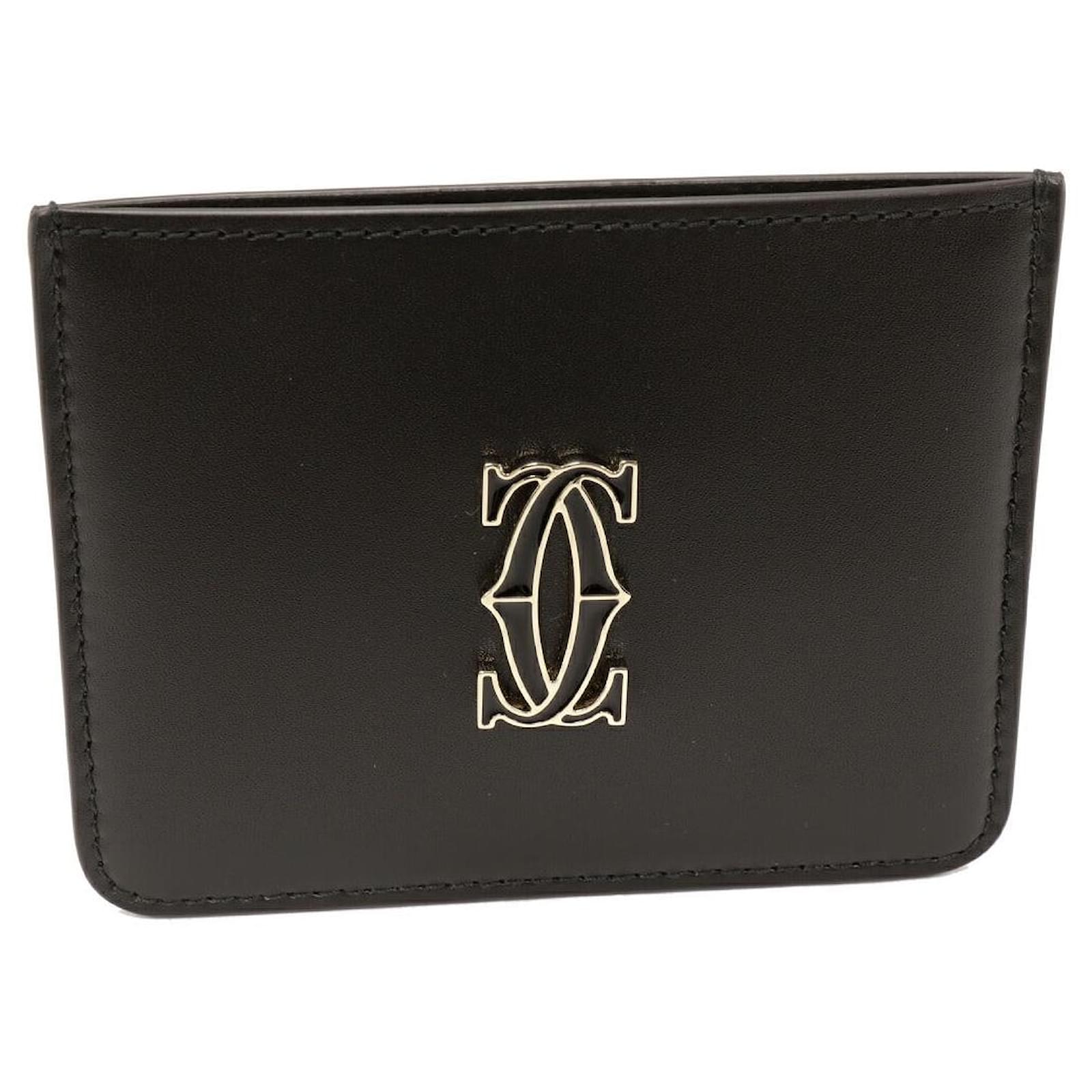 Cartier Calfskin Card Case Black Leather Pony-style calfskin ref ...