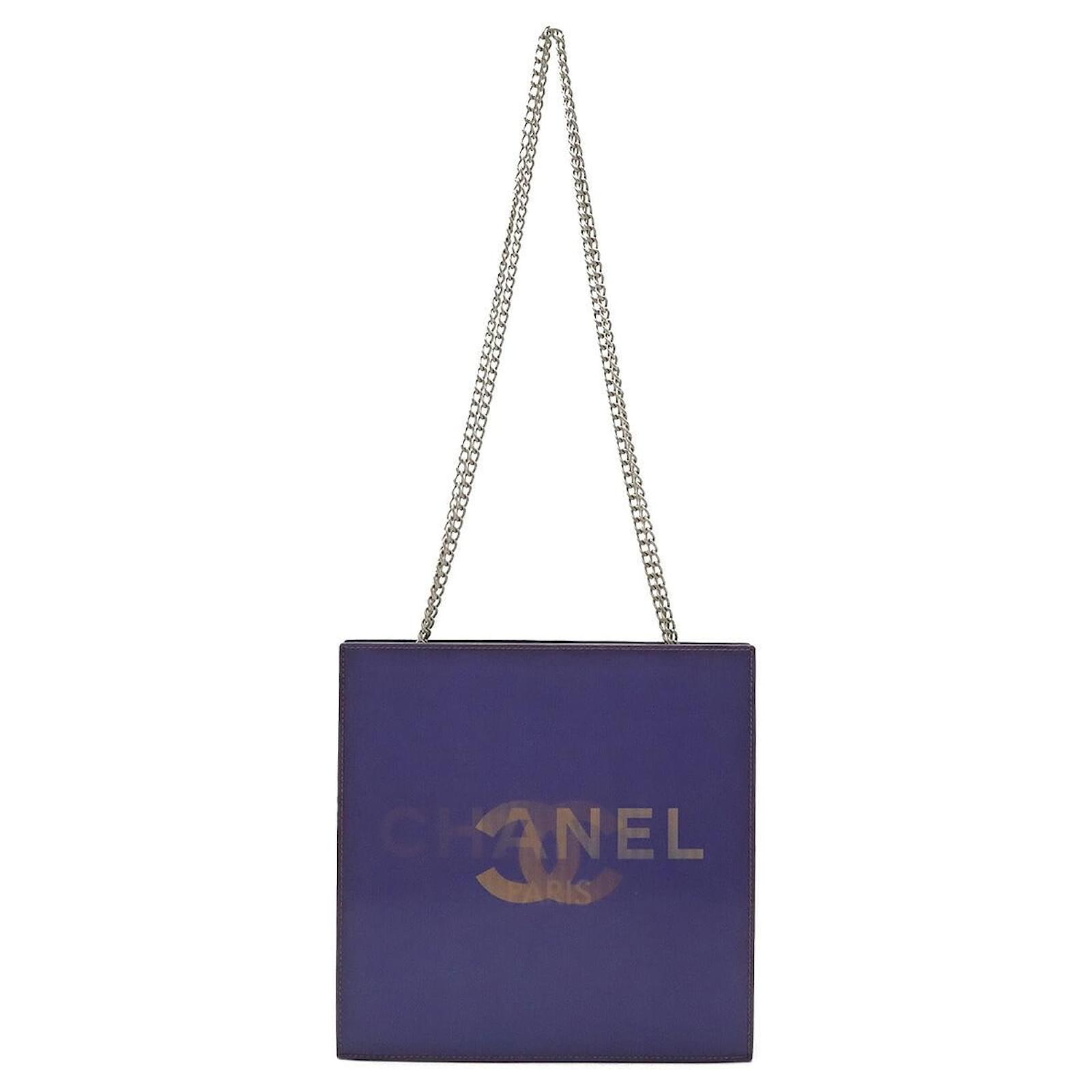 Chanel Hologram Coco Mark Chain 2way Bag Purple Silver Hardware Plastic ...