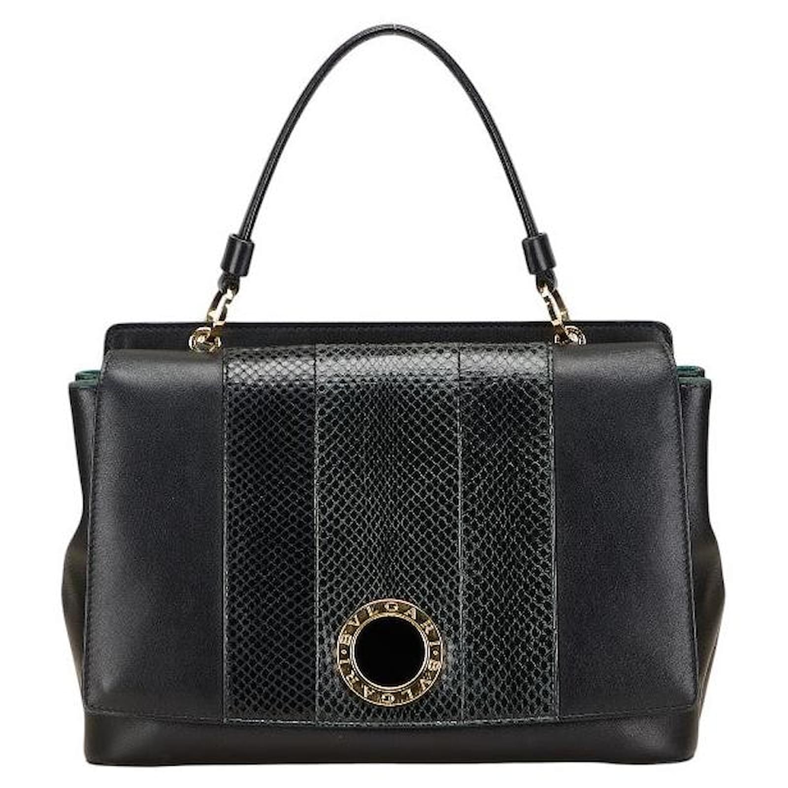 BVLGARI Bulgari Bulgari Duette Leather Python Handbag Black ref.2474122 ...